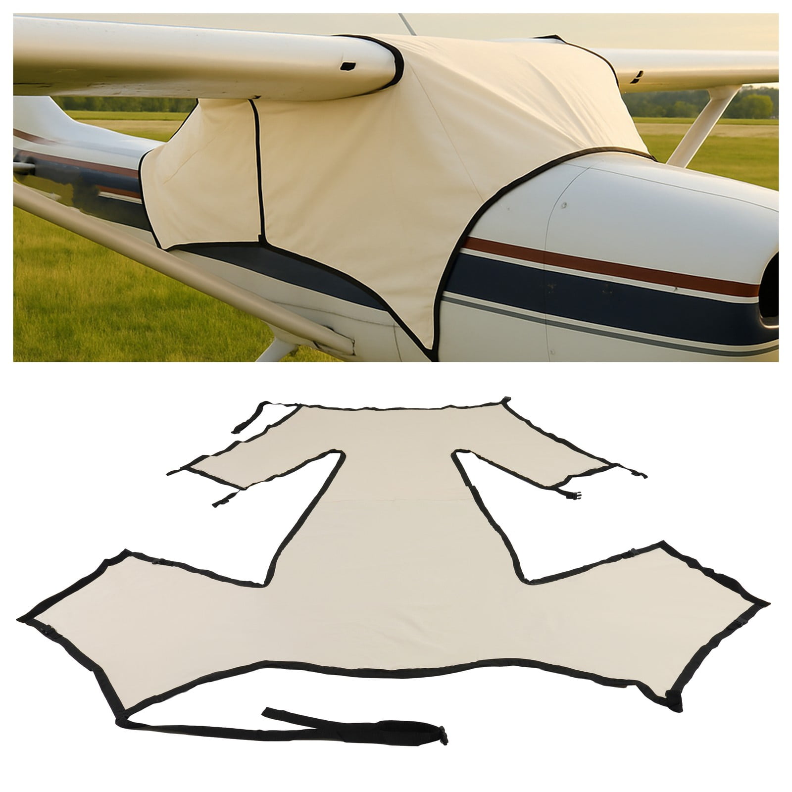 White Canvas Cabin and Windshield Cover For Cessna 150 Cessna 152 ...