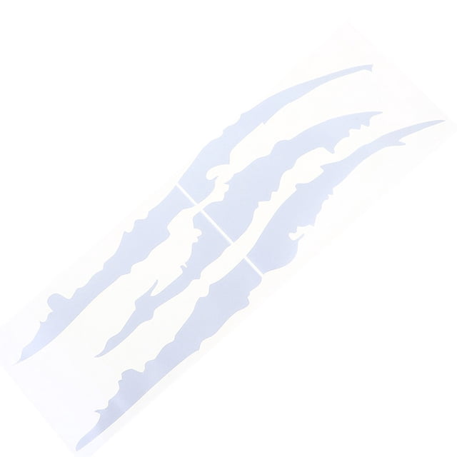 (White) Car Stickers Reflective Monster Claw Marks Scratch Stripe Marks ...