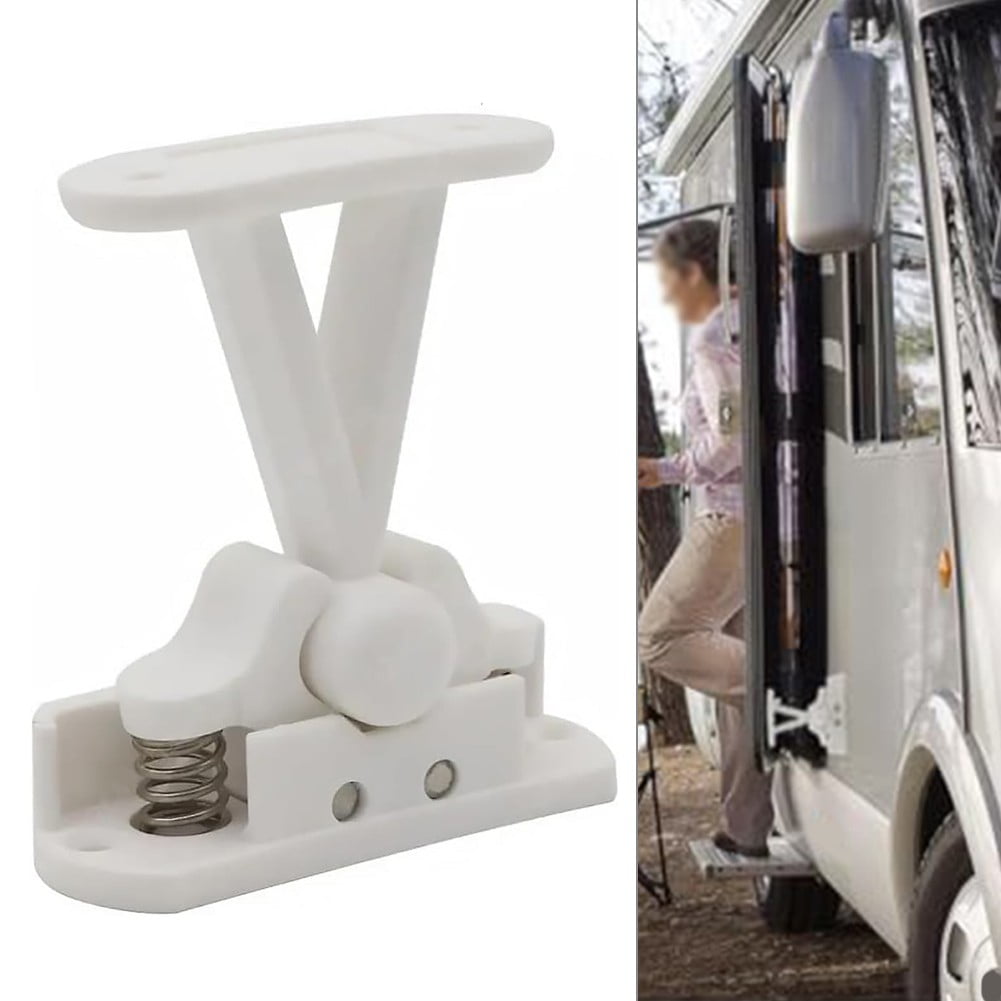 White Caravan Door Retainer Catch for RV and Camper, Sturdy PVC Clip ...