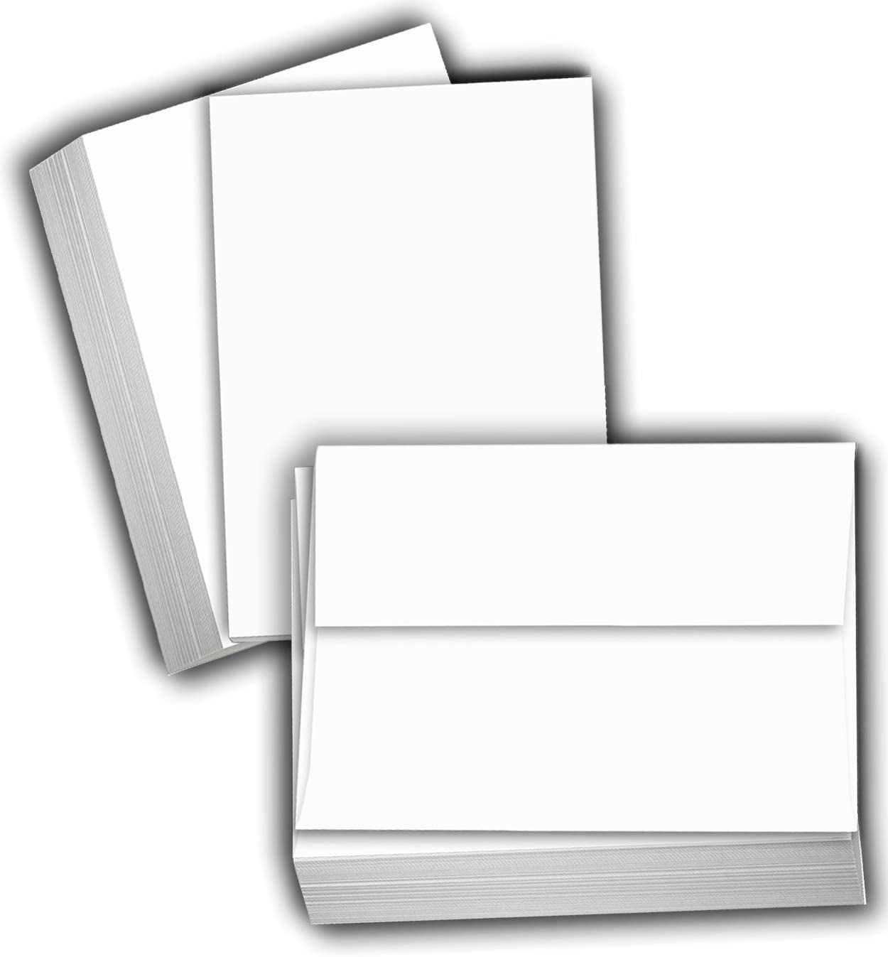 White Cardstock Thick Paper - Flat 5 x 7" Blank Index Flash Note & Post ...