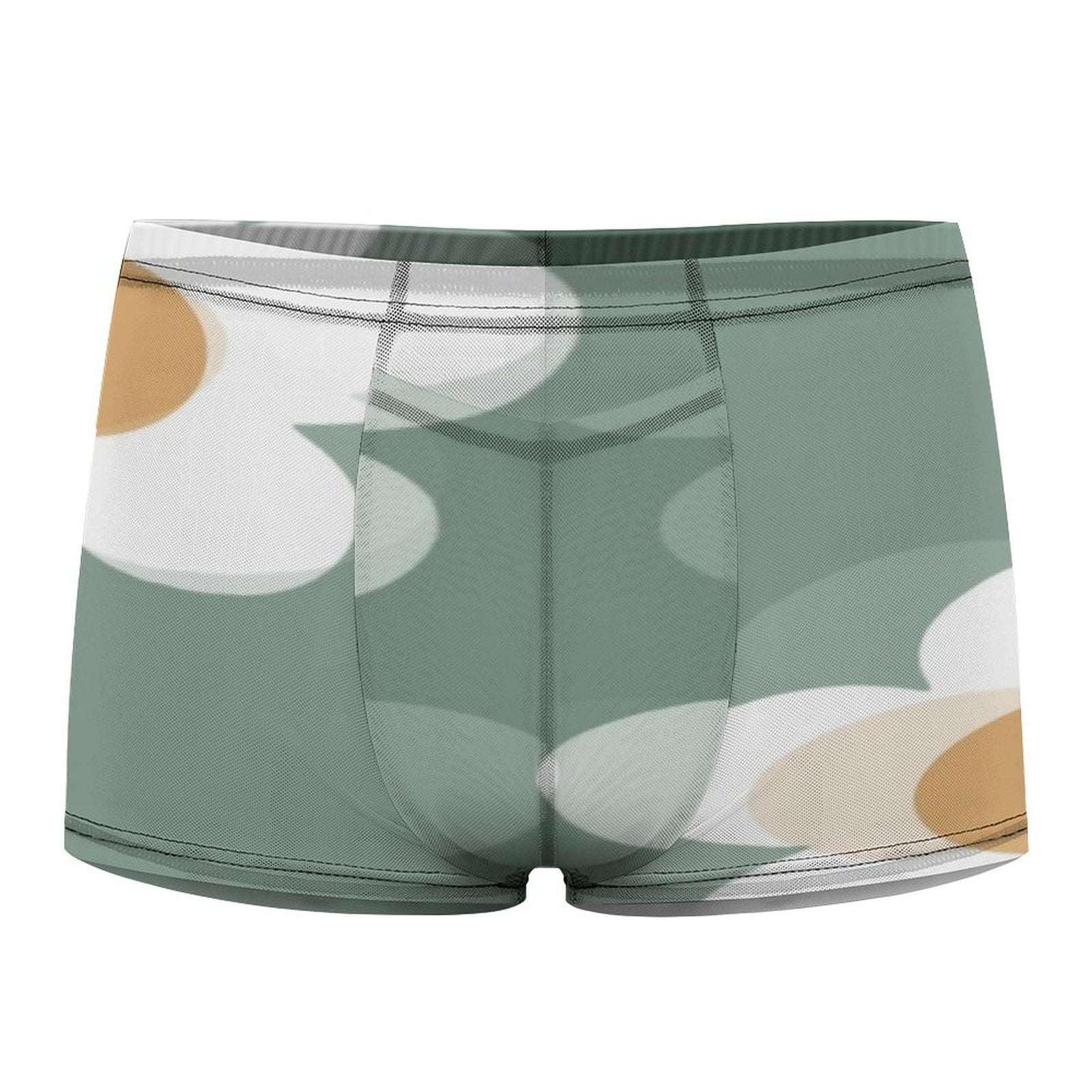 White Cartoon Flowers Men's Mesh Boxer Briefs Cooling Breathable Sports ...