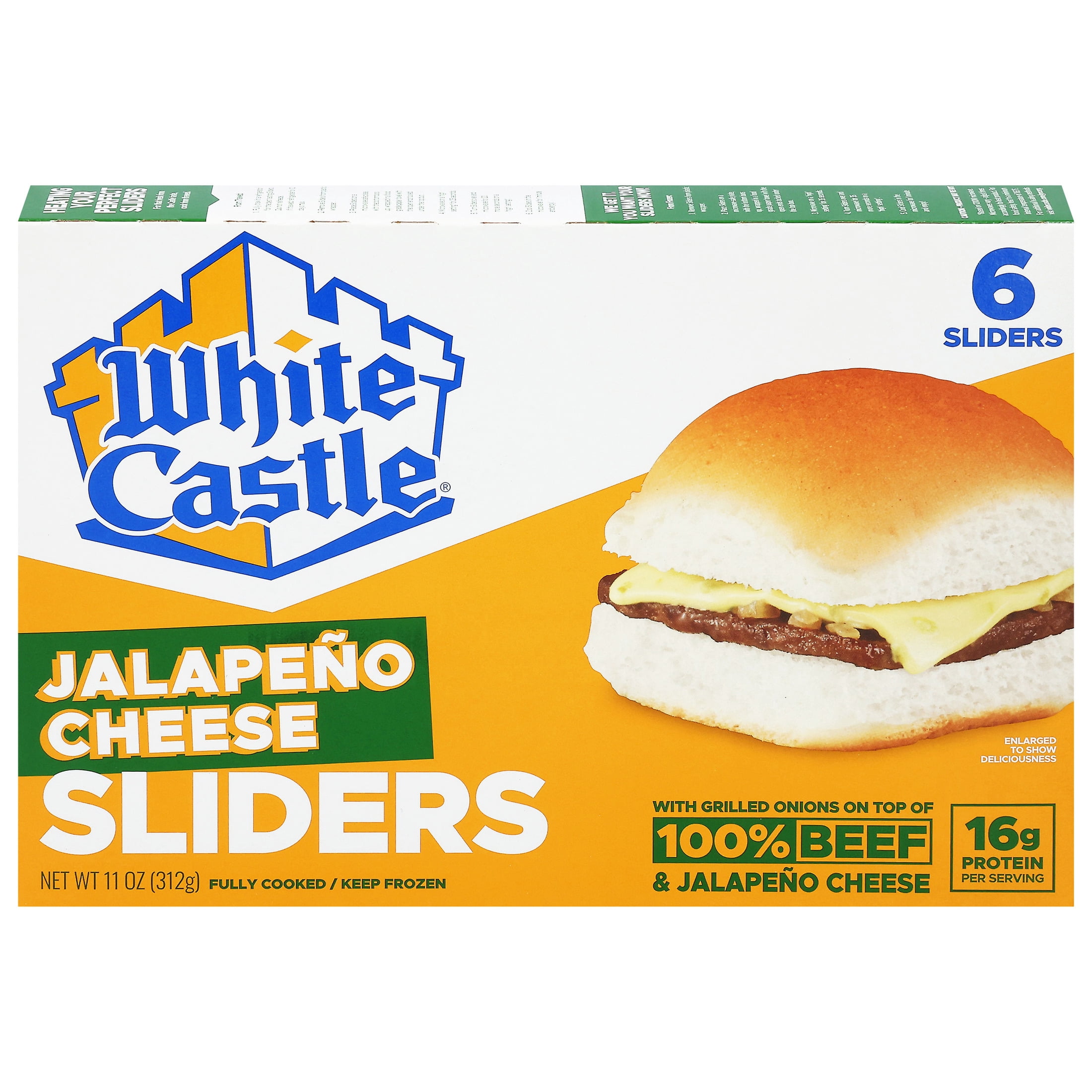 White Castle Jalapeno Cheese Sliders, 11 oz, 6 count, fully cooked ...