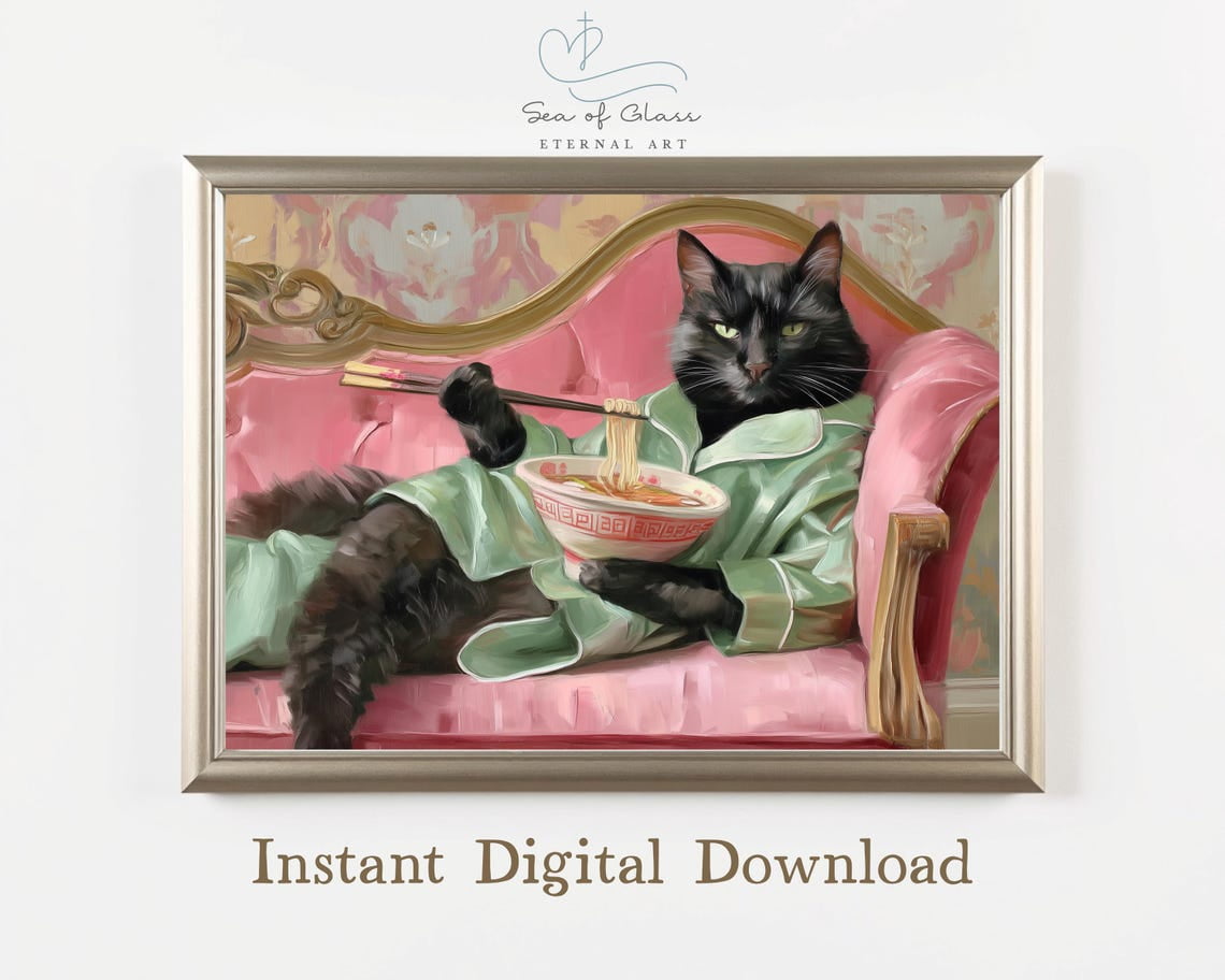White Cat Memorial Portrait: Pet Loss Sympathy Poster Art Print Home ...