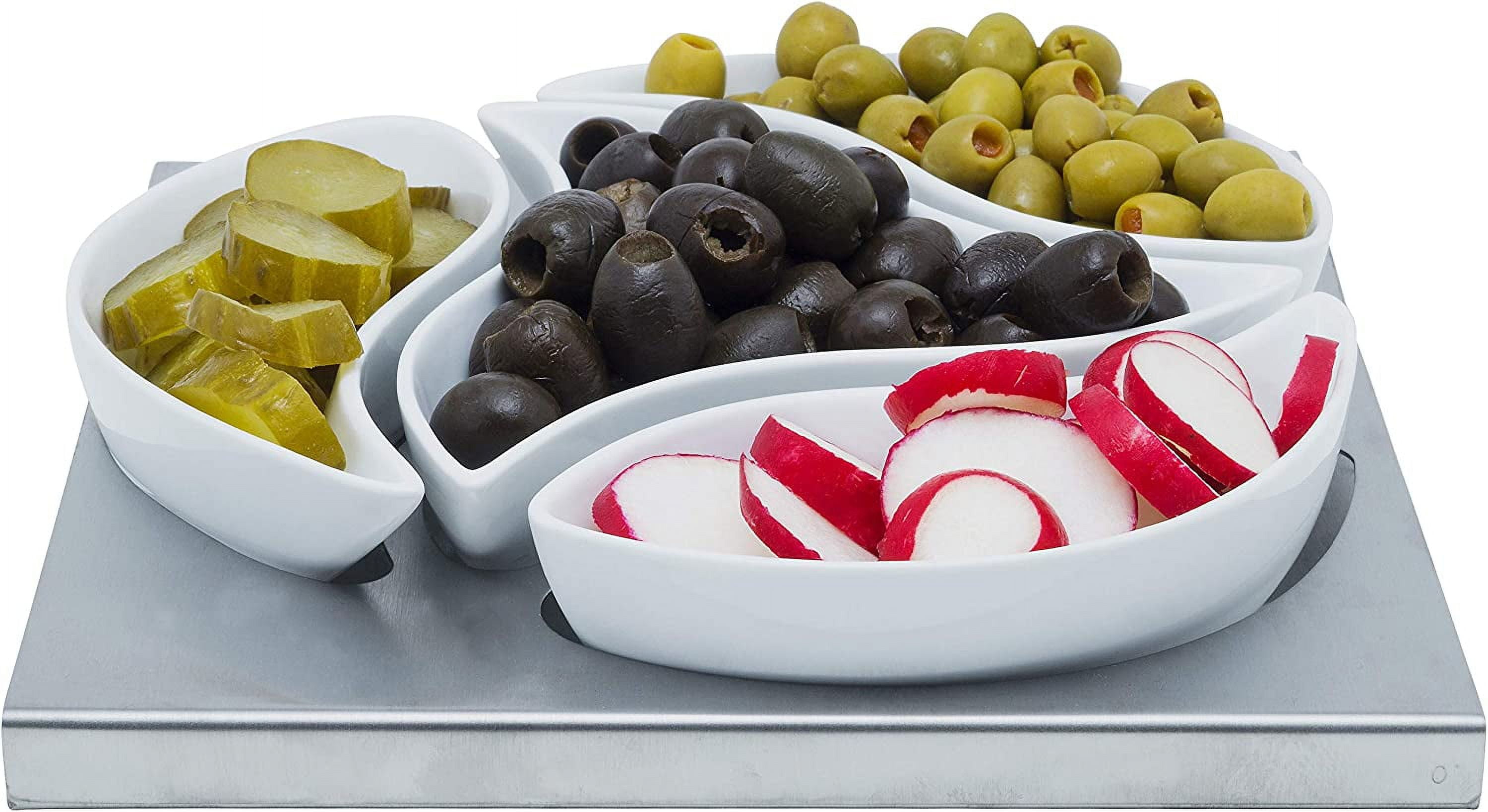 White Ceramic Appetizer Condiment Relish Serving Bowl Set of 4 With ...