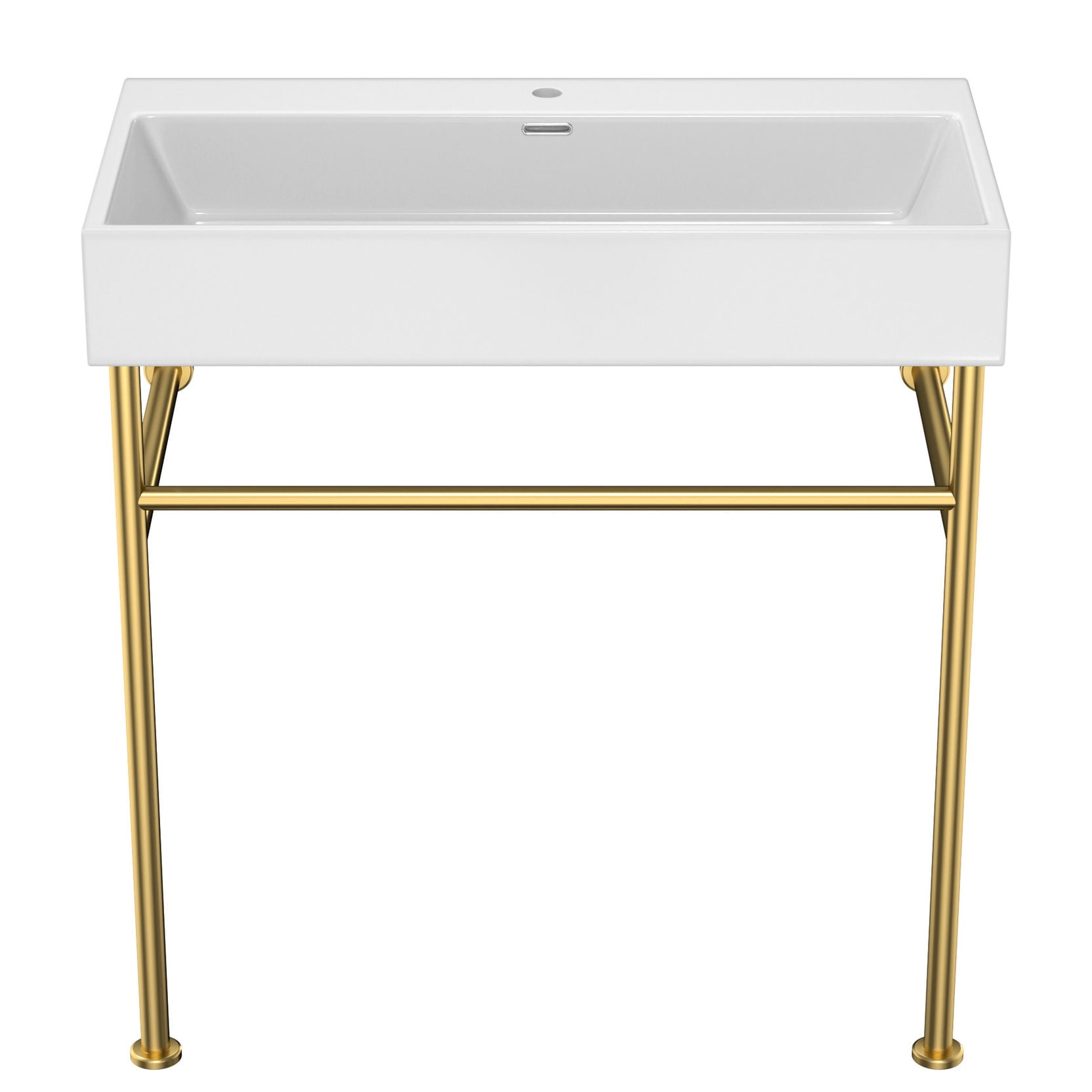 White Ceramic Basin Console Sink | Suits Different Decorations | Comes ...