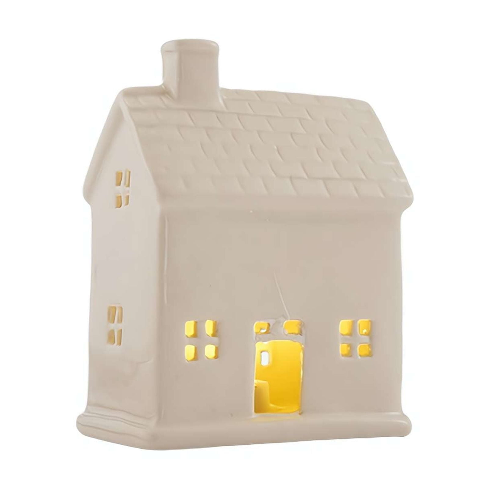 White Ceramic Christmas Village Houses, Glowing Lighted Holiday ...