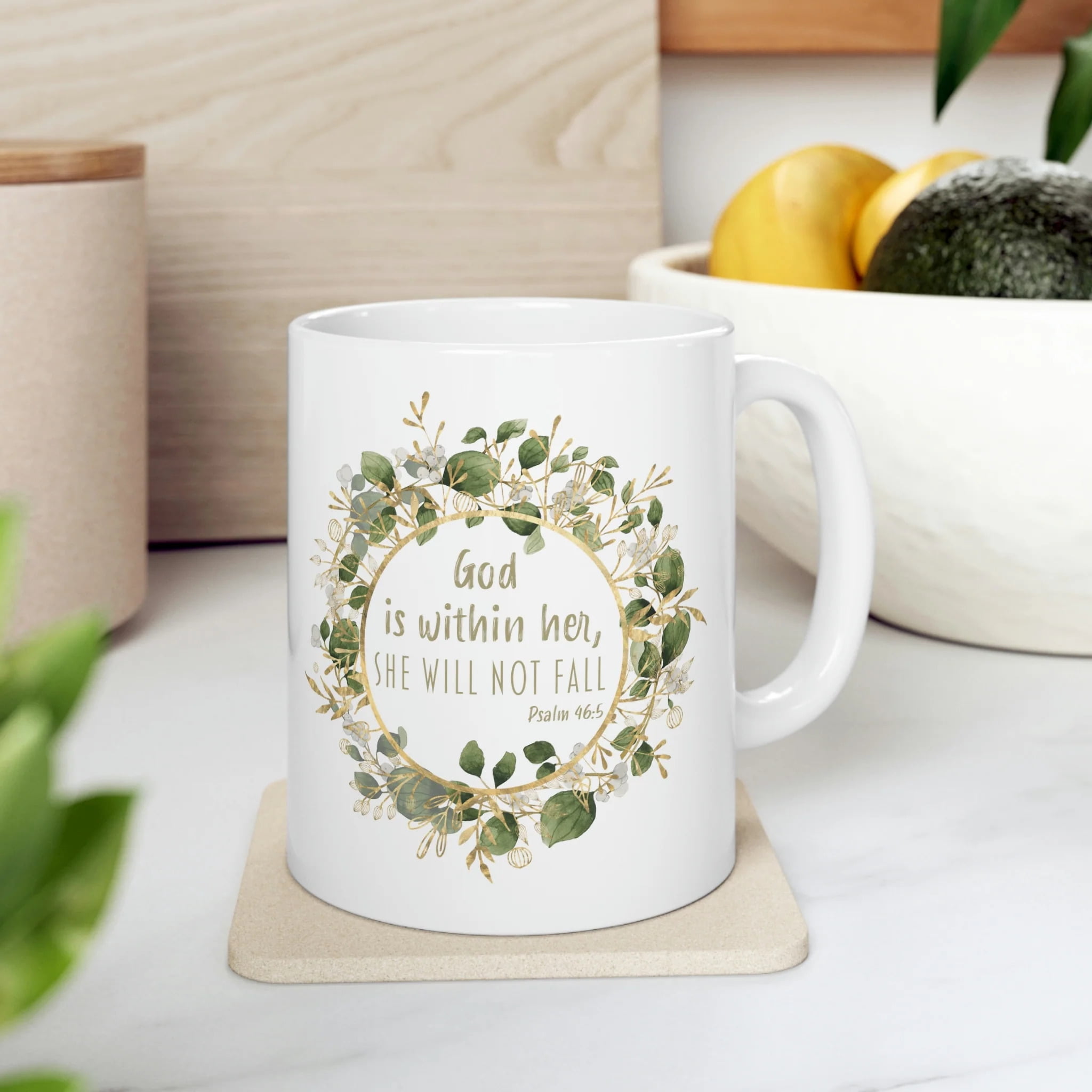 White Ceramic Coffee Cup, Coffee Mug, Bible Scripture, Positive Cup ...