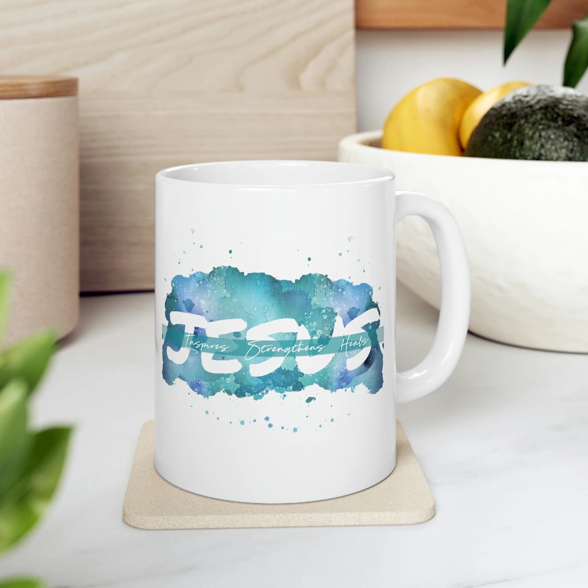 White Ceramic Coffee Cup, Coffee Mug, Bible Scripture, Positive Cup ...
