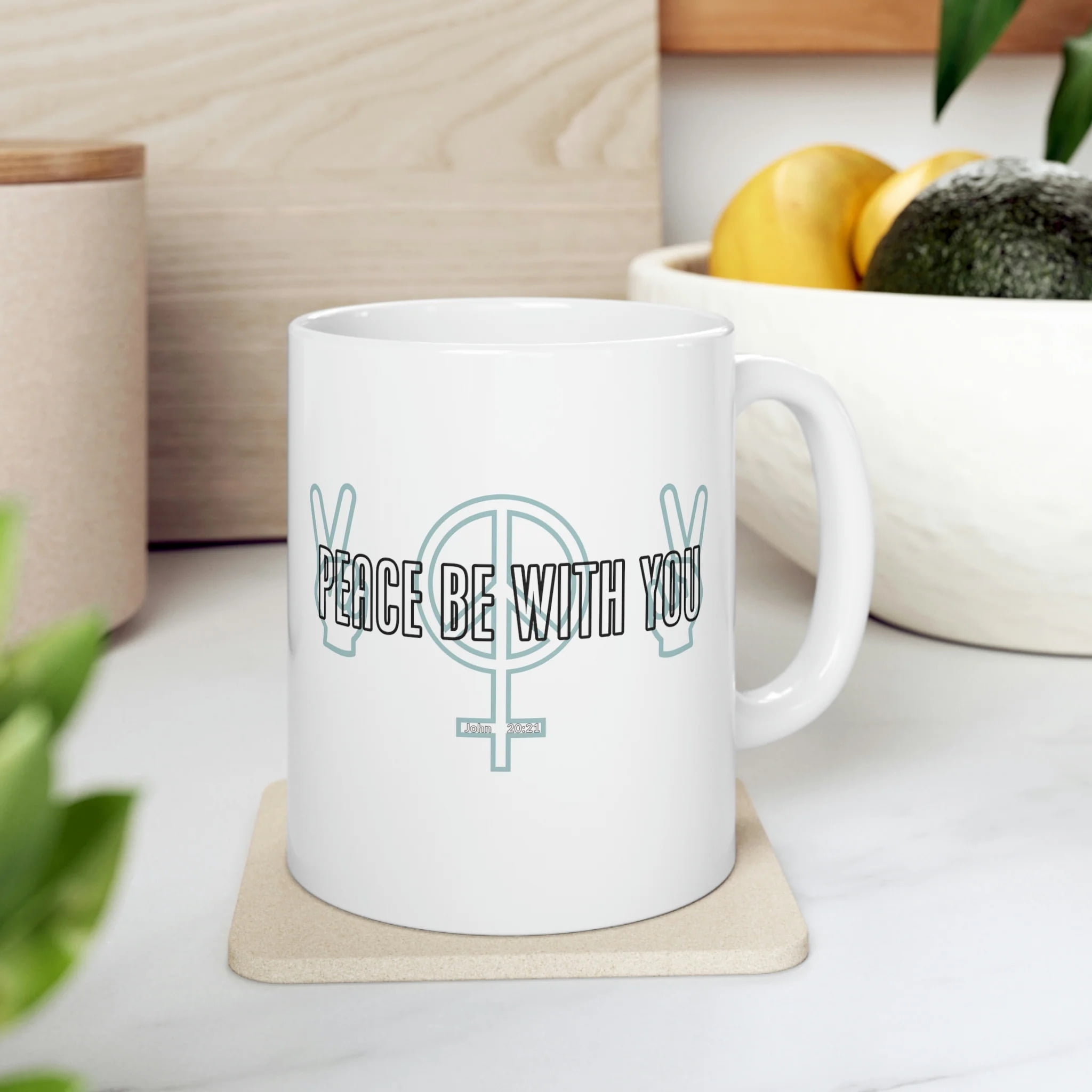 White Ceramic Coffee Cup, Coffee Mug, Bible Scripture, Positive Cup ...