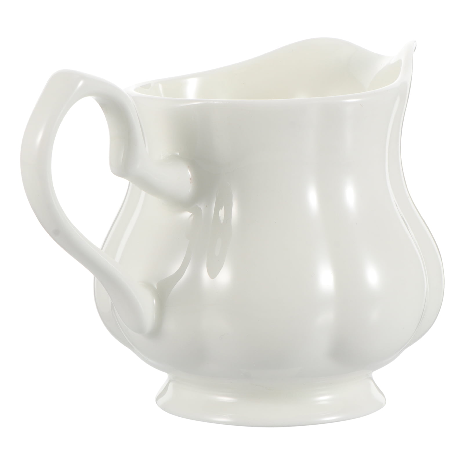 White Ceramic Creamer with Handle Coffee Creamer Pitcher Ceramic ...
