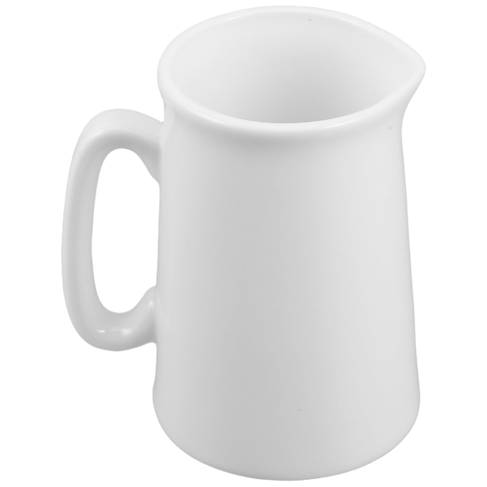 White Ceramic Milk Pitcher with Handle and Spout Design for Home Use 12 ...