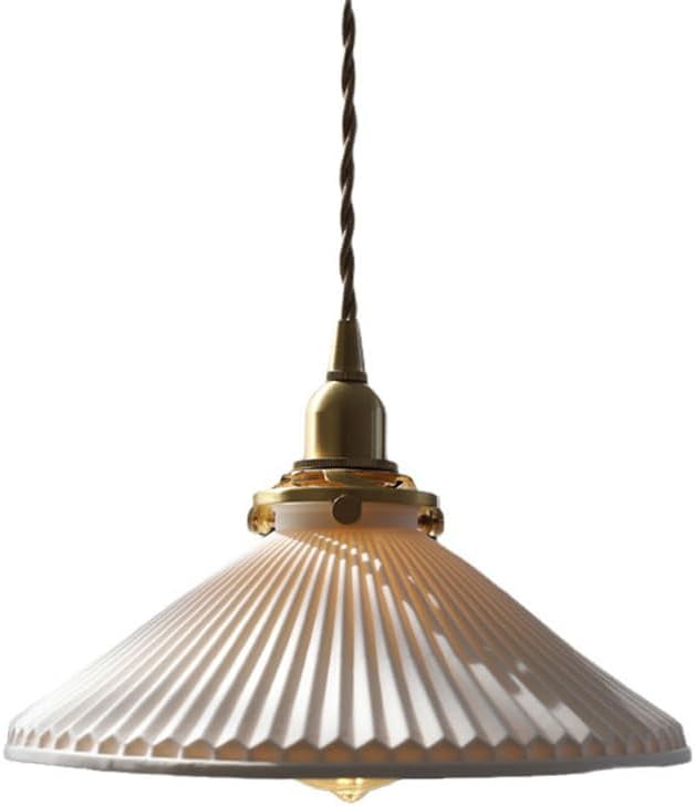 White Ceramic Pendant Light Fixture, Nordic Style Farmhouse Pendant ...