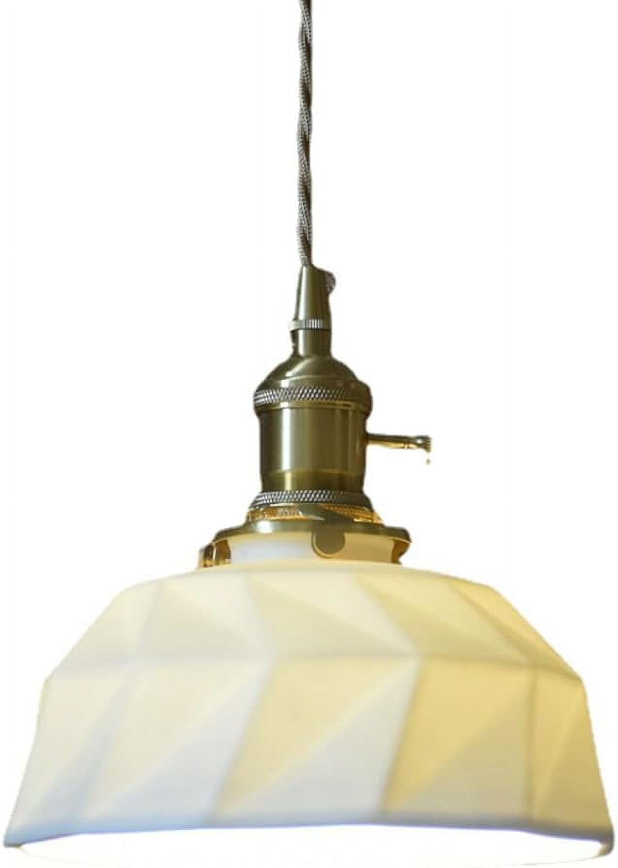White Ceramic Pendant Light with Switch, Modern Minimalism Pendant ...