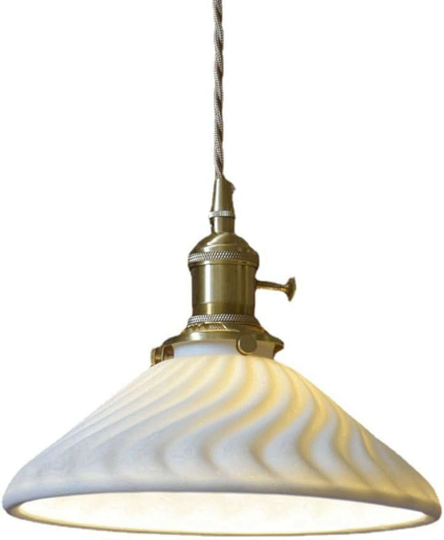 White Ceramic Pendant Light with Switch, Modern Minimalism Pendant ...
