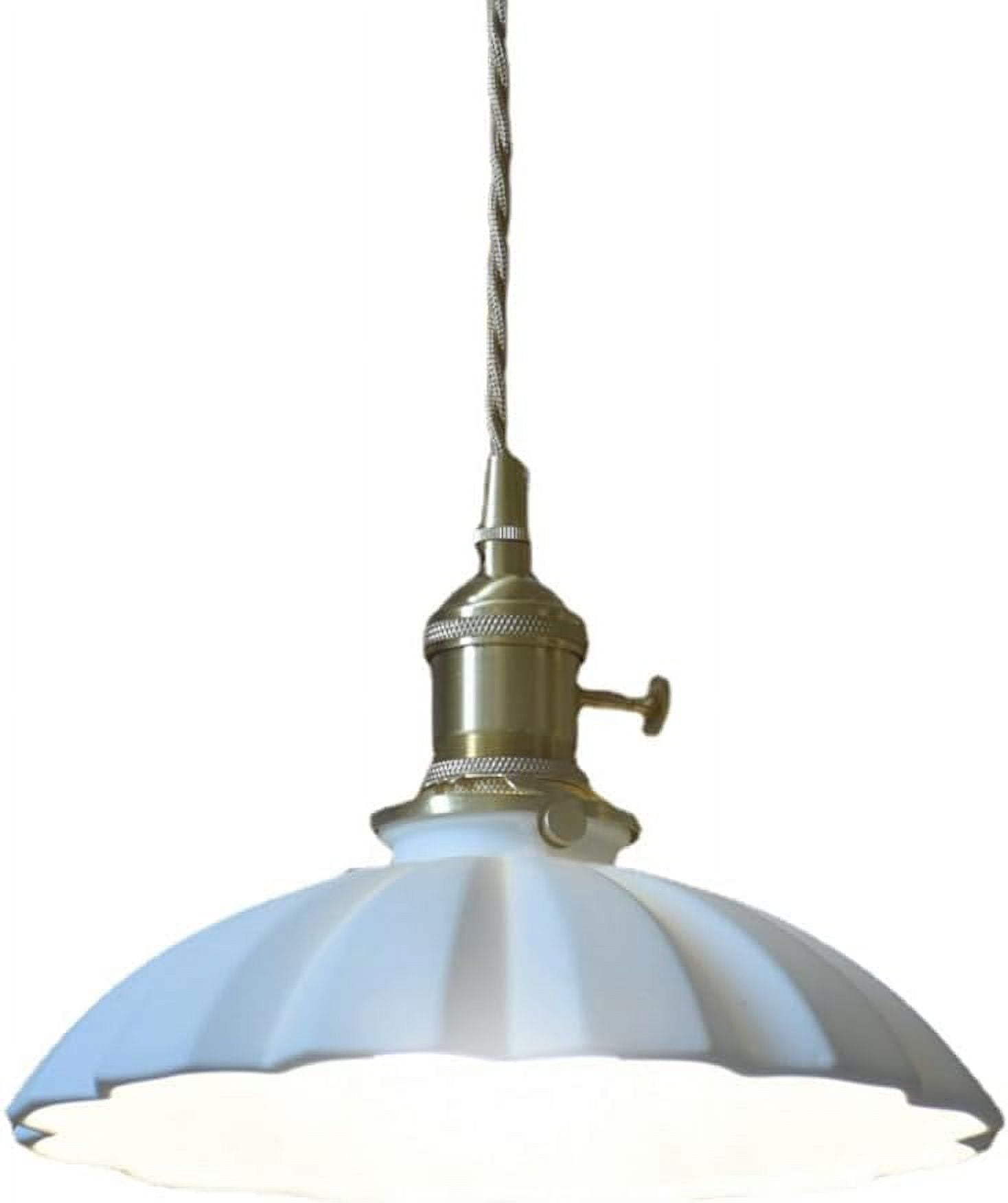 White Ceramic Pendant Light with Switch, Modern Minimalism Pendant ...