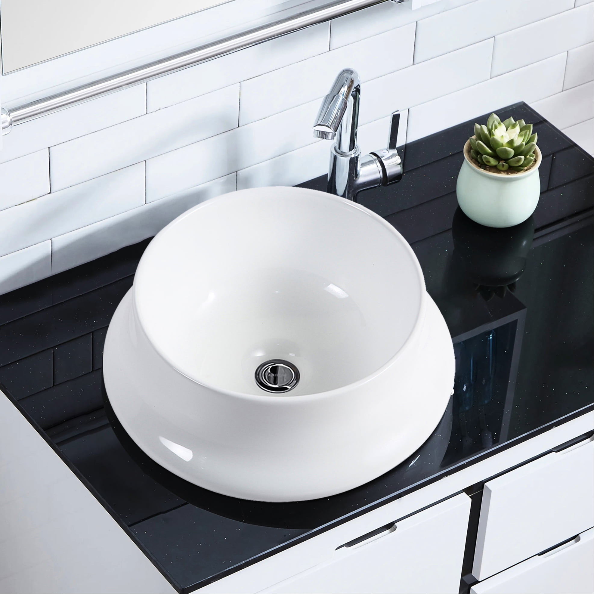 White Ceramic Sink Basin For Bathroom - Fade, Exceptional Durability ...