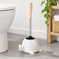 White Ceramic Turtle Base Toilet Brush And Holder Set for Bathroom ...