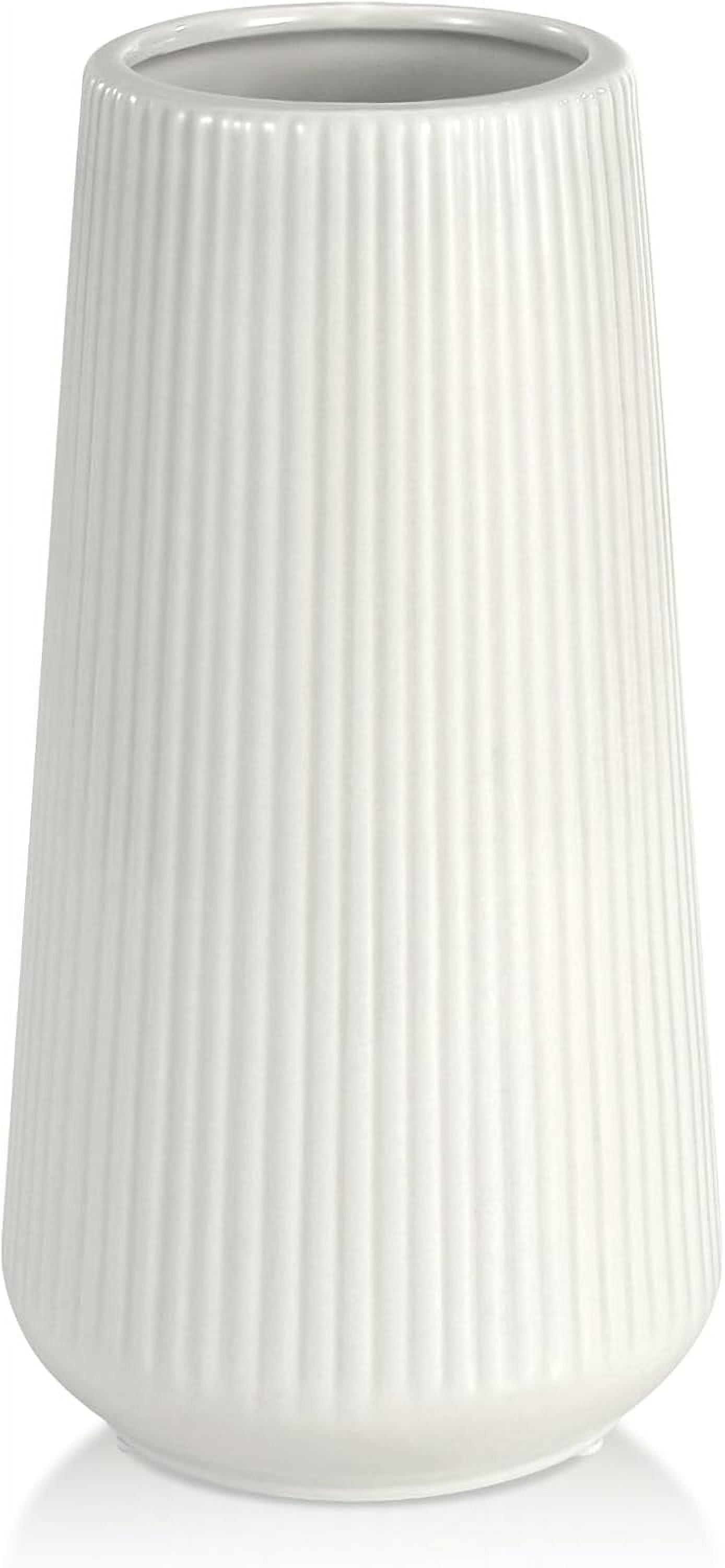 White Ceramic Vase, Small Cute Flower Vase for Pampas Grass, Home ...