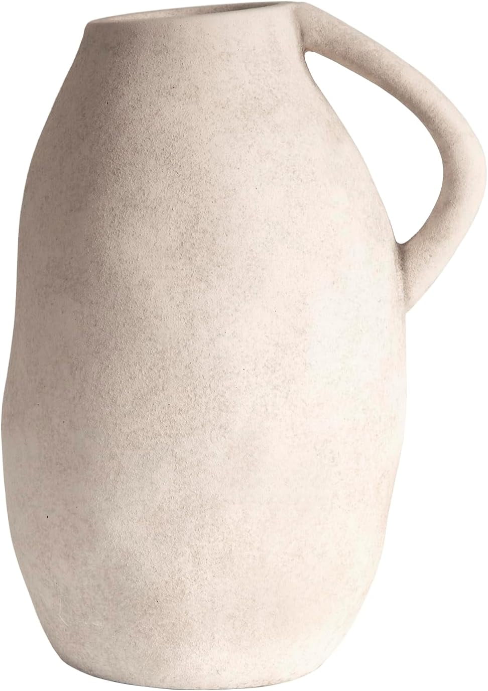 White Ceramic vase with Handle, Distressed Cement Texture, Terracotta ...