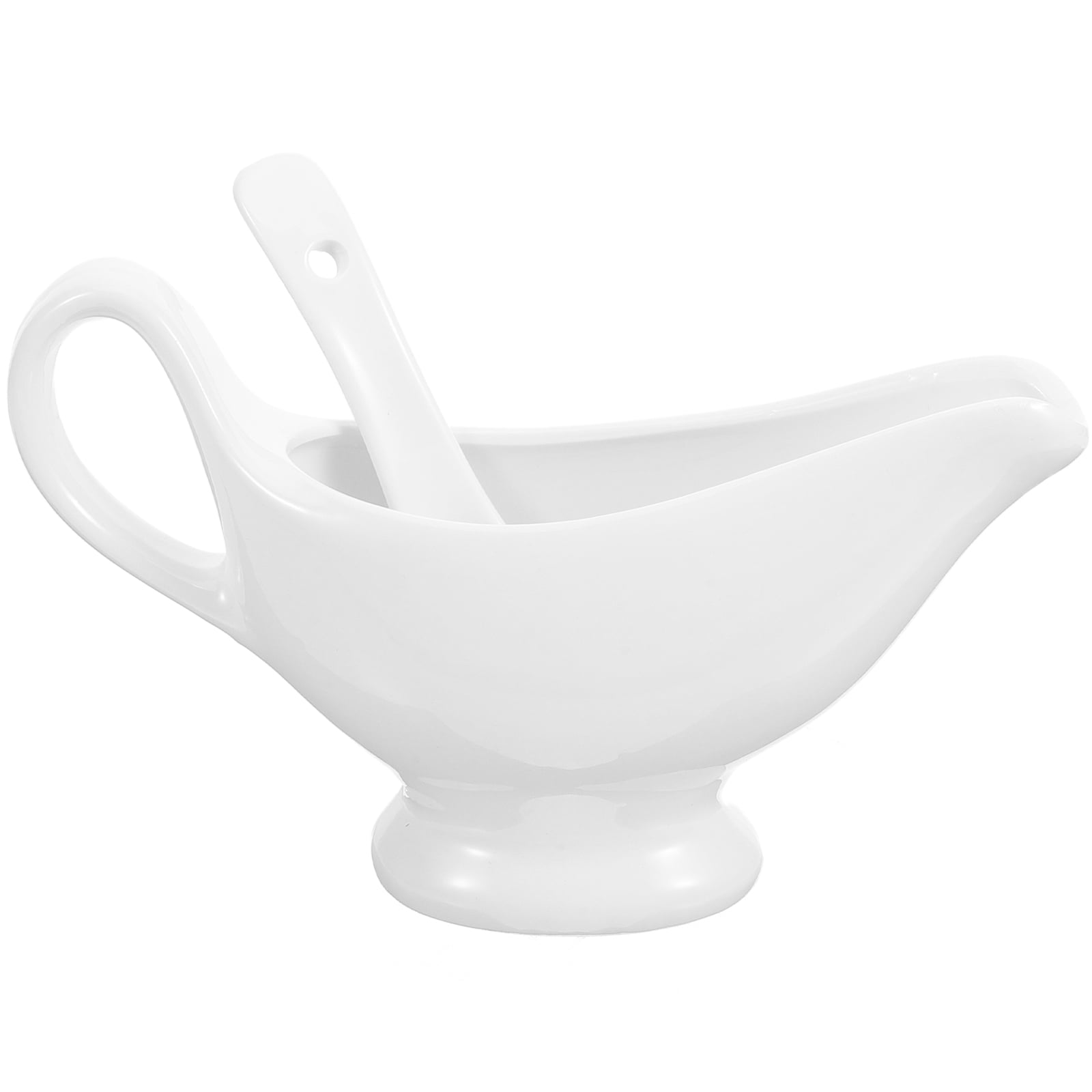 White Ceramics Scoop Spoon Cicrature Cream Gravy Boat Dinnerware Mini ...