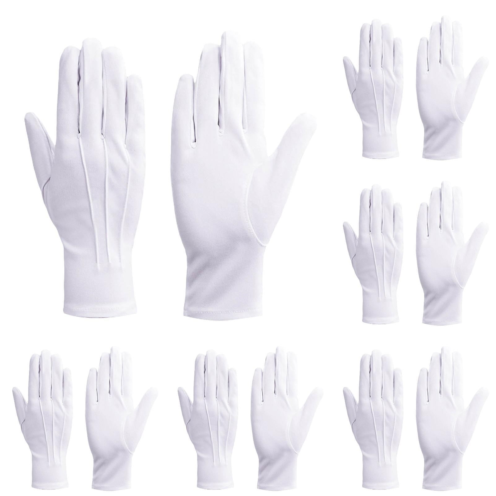 White Ceremonial Gloves White Gloves White Cotton Nylon Dress Gloves ...