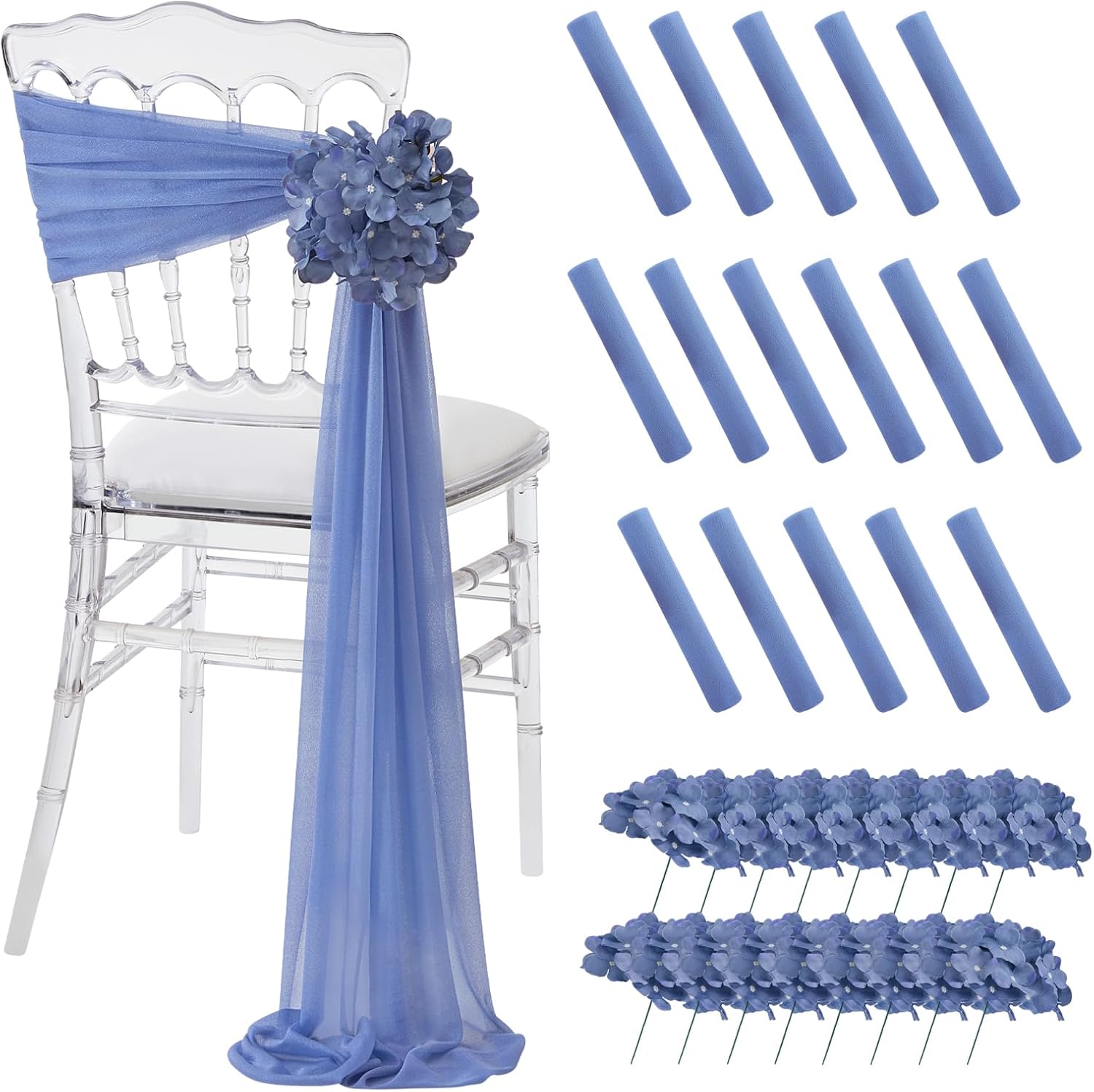White Chair Sashes for Wedding: 16 Pieces Sheer Church Chair Cover with ...