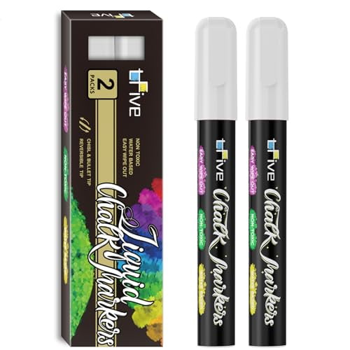 White Chalk Markers - Dry & Wet Erase Marker Pens for Chalkboards ...