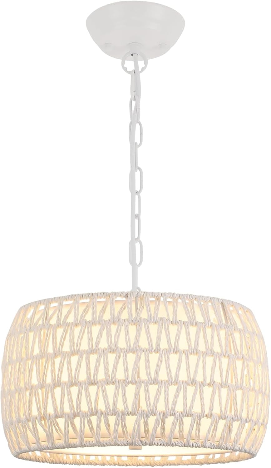 White Chandelier for Dining Room Light Fixture Over Table, 3-Light ...