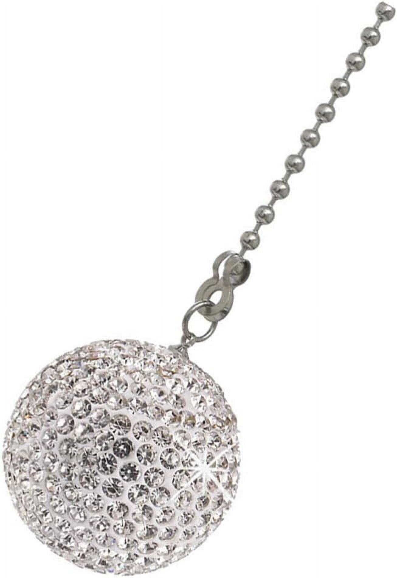 White Chandelier Fan Pull Chain Set Rhinestone Fan Switch Chain ...