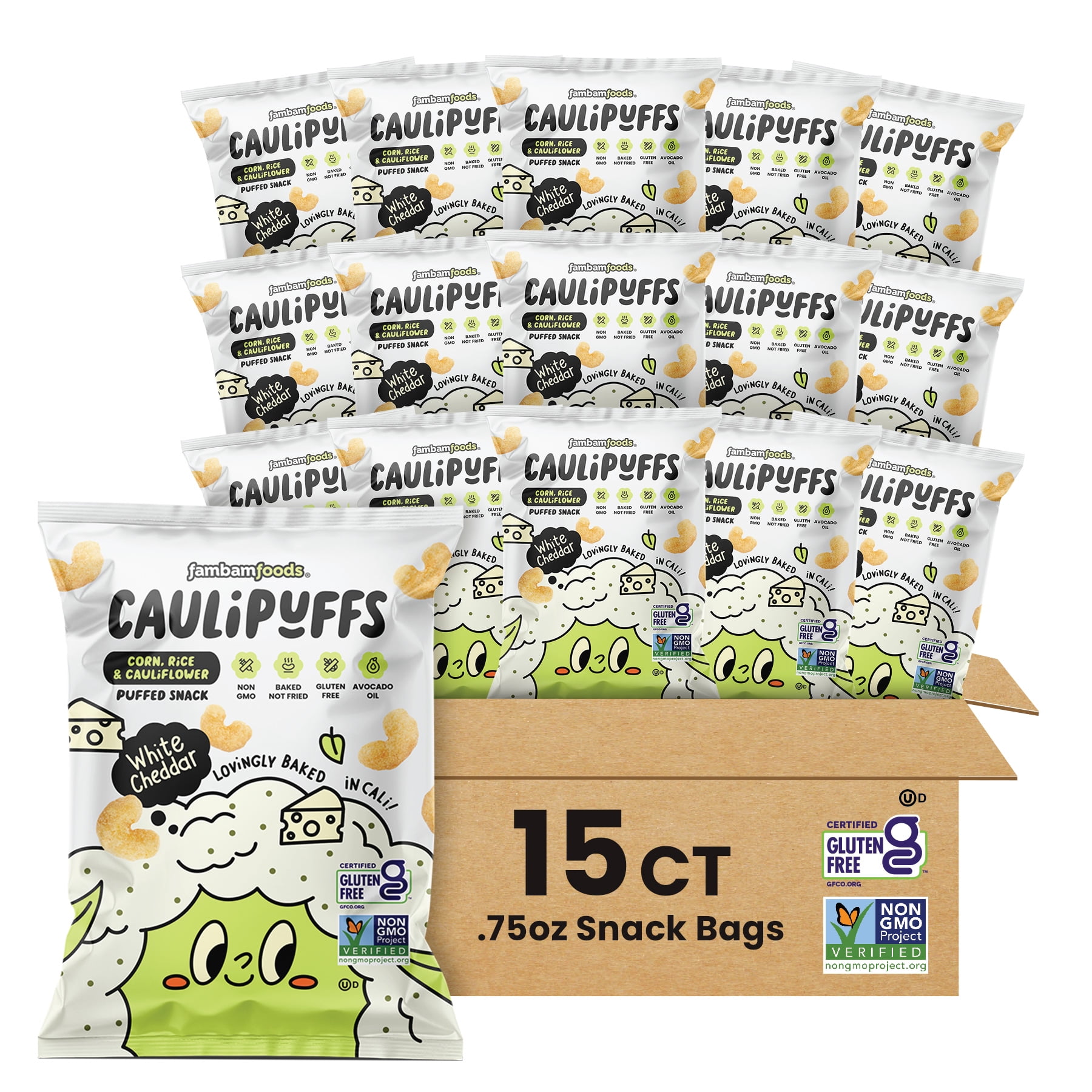 White Cheddar CauliPuffs - Corn, Rice, and Cauliflower Gluten Free ...