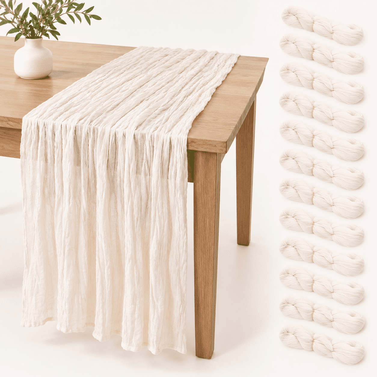 White Cheesecloth Table Runners 12 Pack Summer Boho - Walmart.com