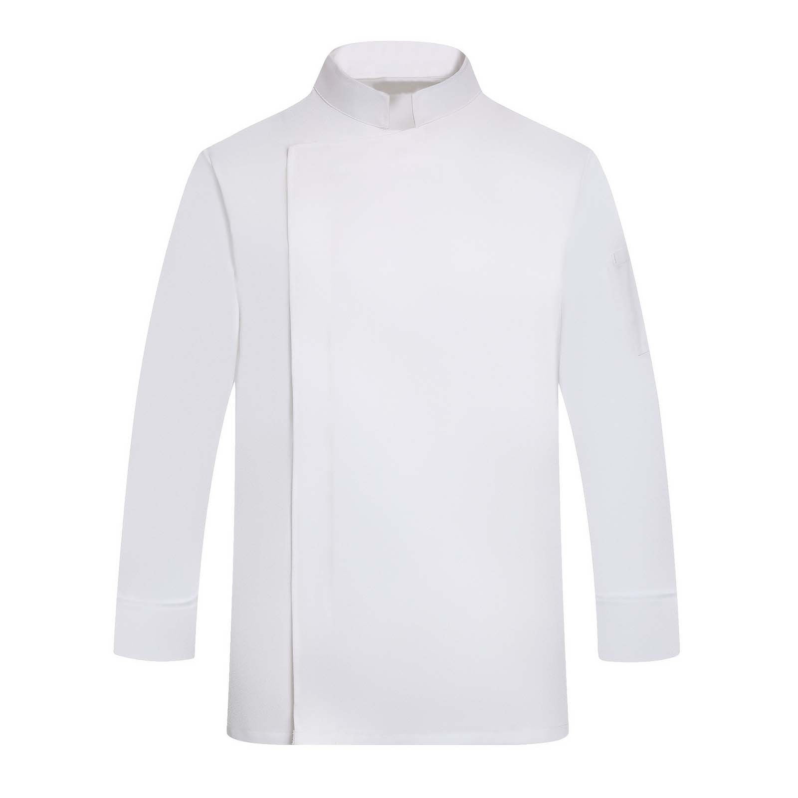 White Chef Outfit Unisex Chef Jacket Breathable Button Down Long Sleeve ...