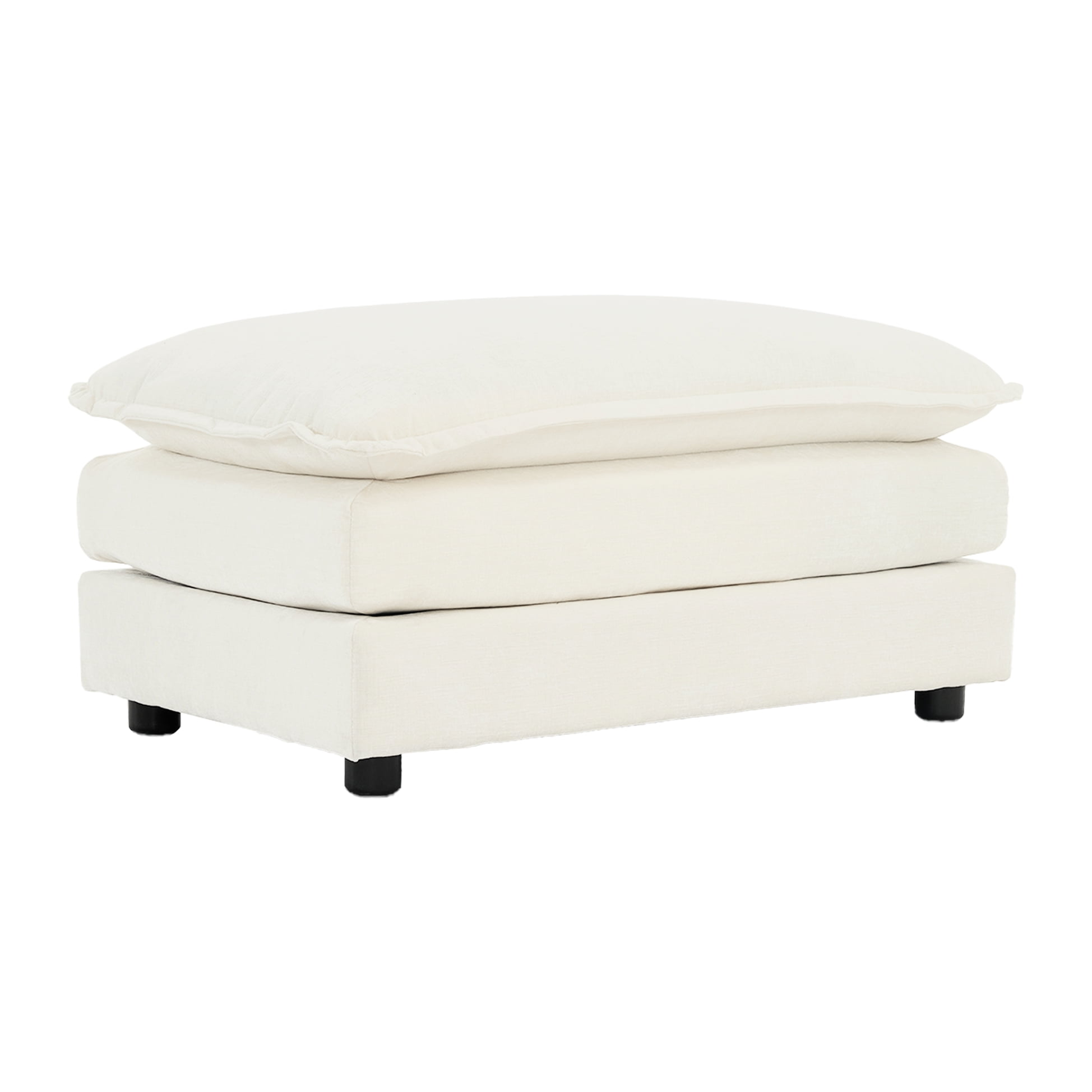 White Chenille Footrest - Combines With Sofas, Sponge Fill Quality ...