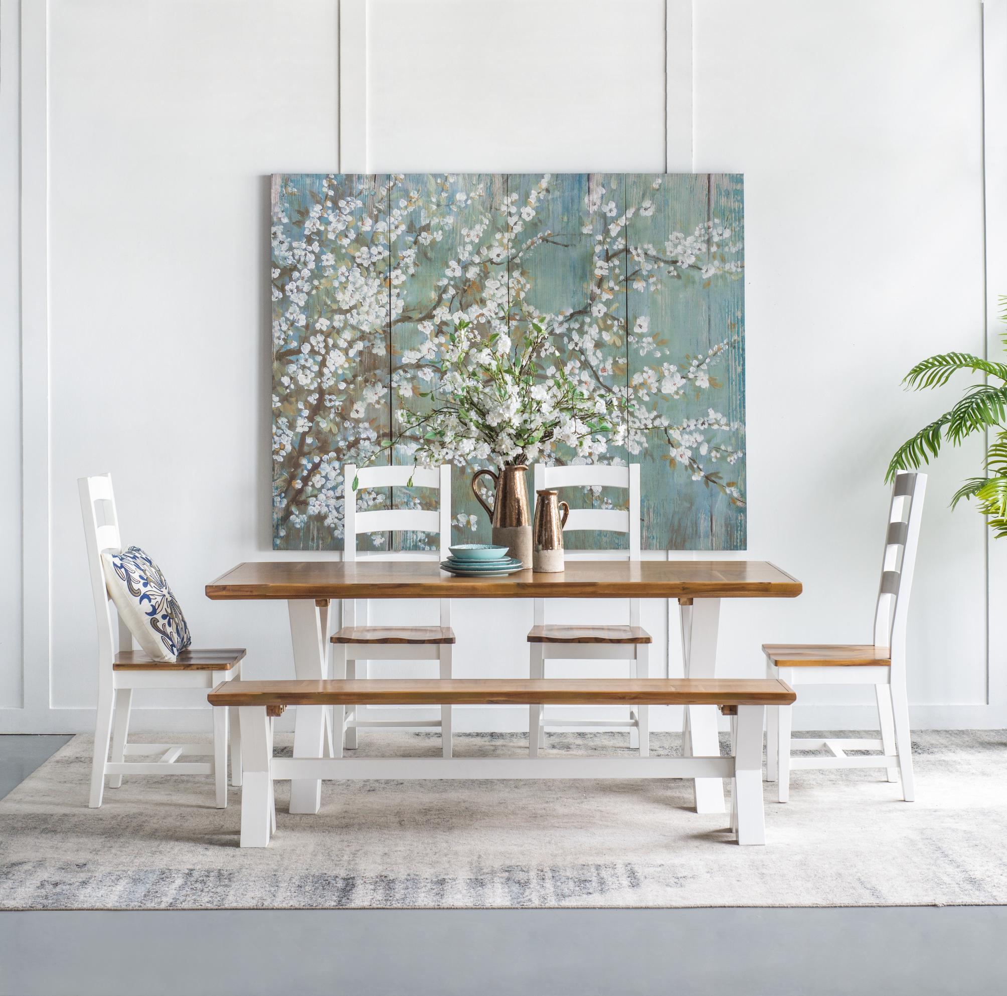 White Cherry Blossom Canvas Prints Set - Set of 4 - Graceful Adornment ...