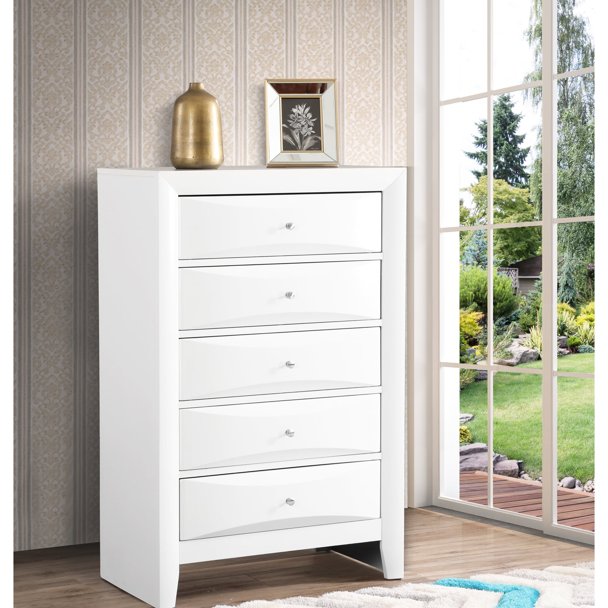 White Chest Furniture Compartment: Dovetailed Storage & Stable Support ...