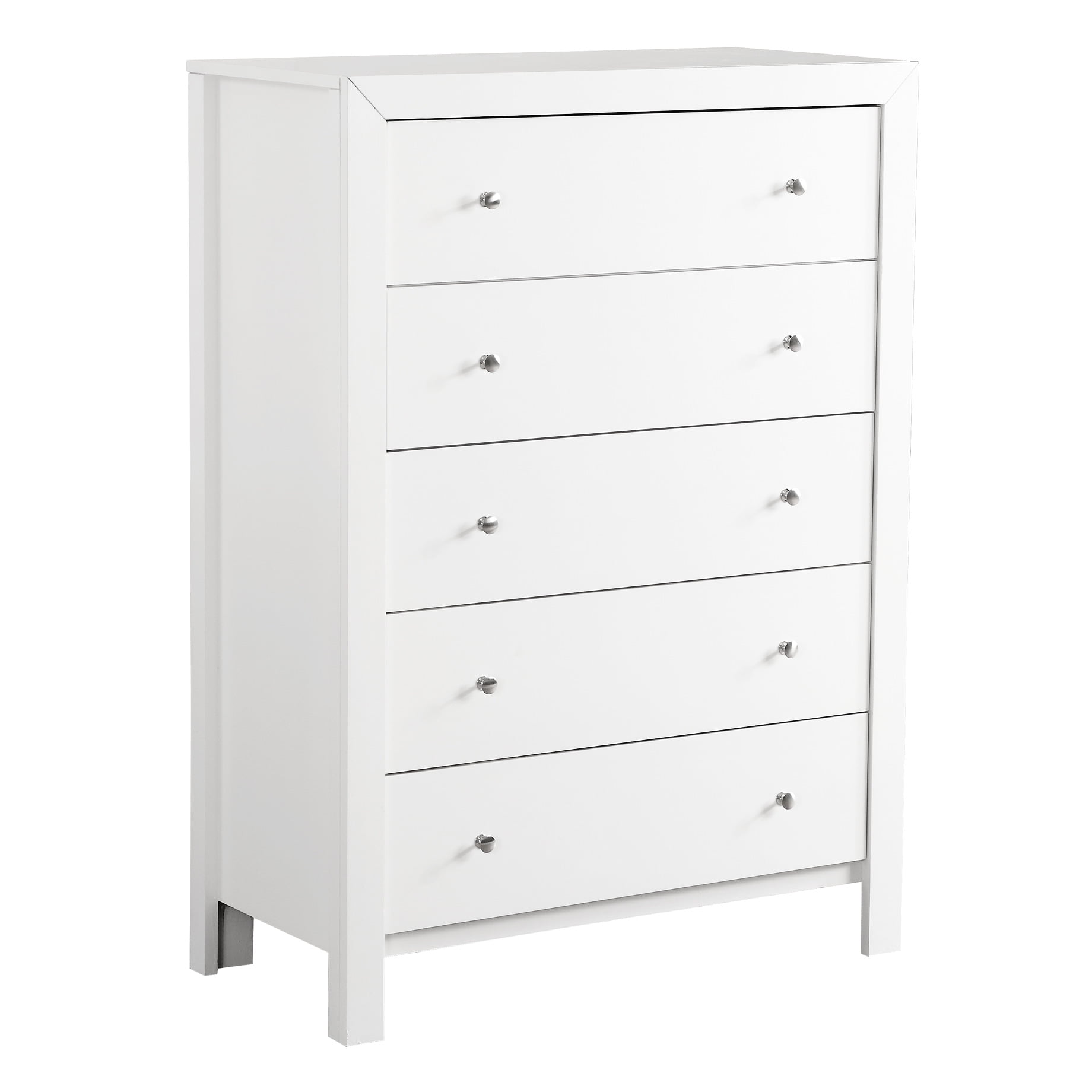 White Chest With Spacious Drawers: Solid Wood Veneer, Robust Build ...