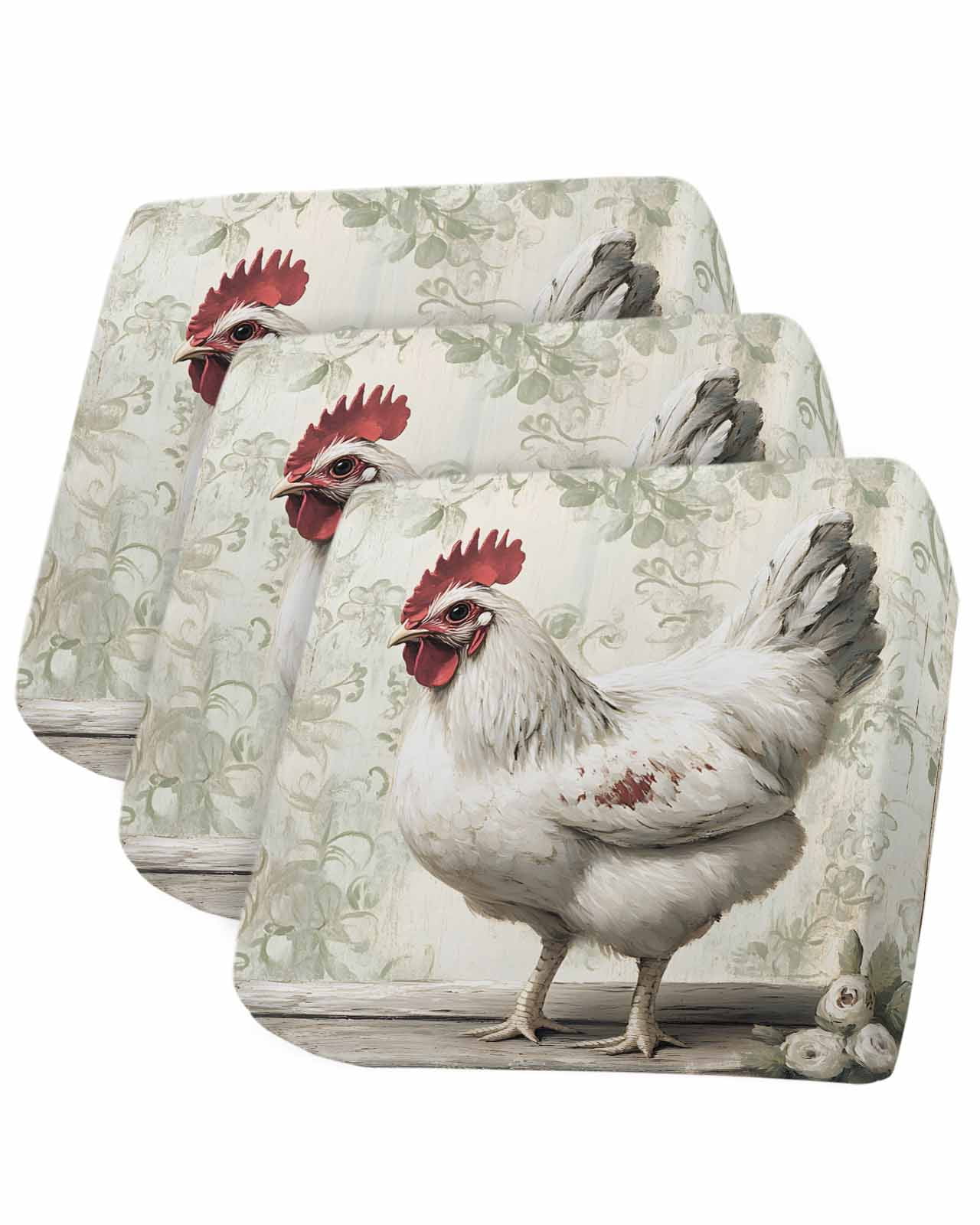 White Chicken Rustic Sofa Couch Cushion Covers Washable, Removable ...