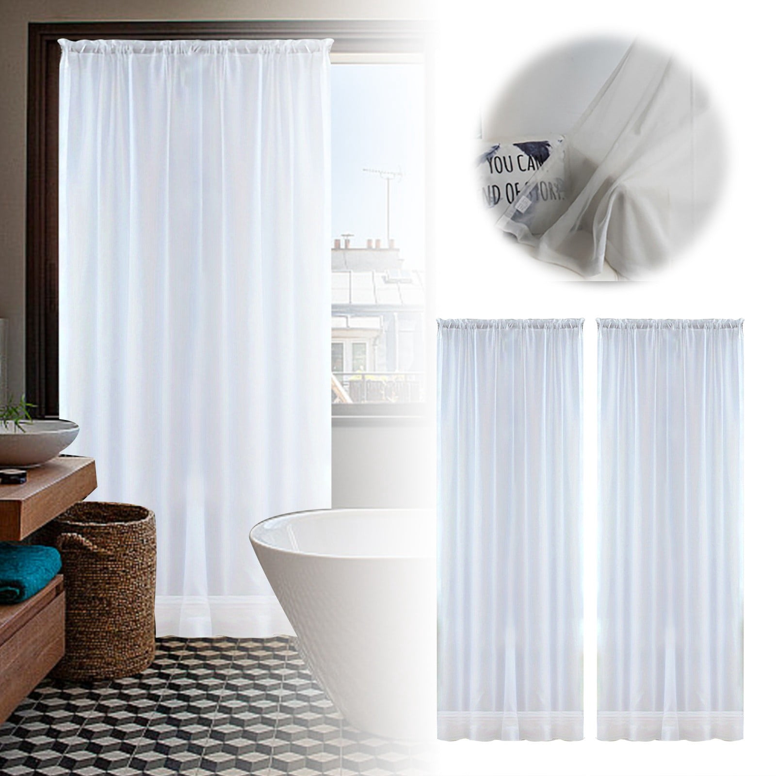 White Chiffon Backdrop Curtain - -Free Sheer Wedding Drapes for Bridal ...