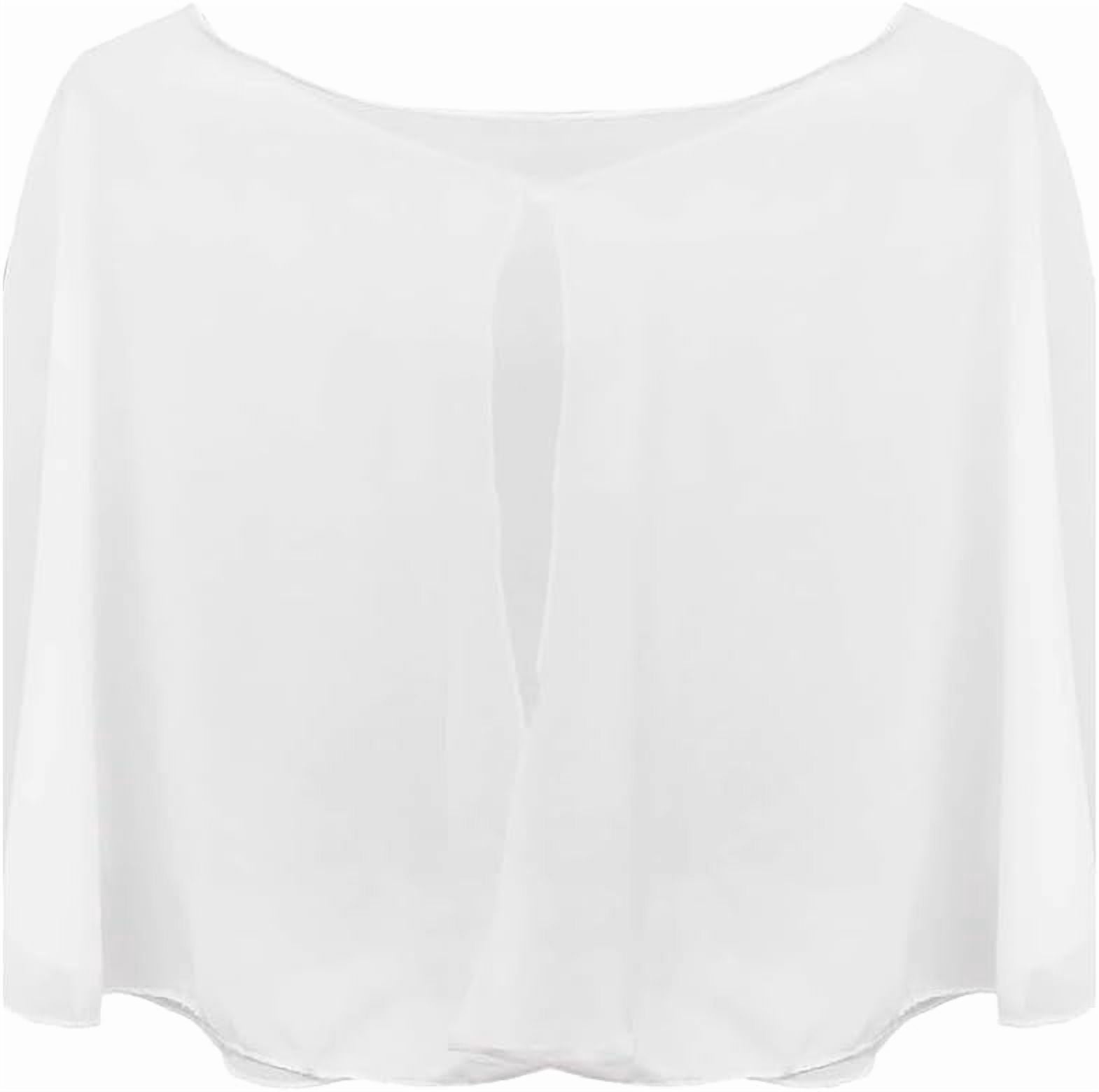 White Chiffon Shawl Wrap Summer Soft Capelet Wedding Bridal Accessory ...