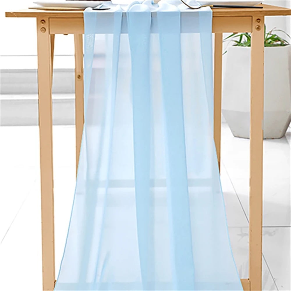 White Chiffon Table Runner Wedding Decoration Bridal Baby Shower ...