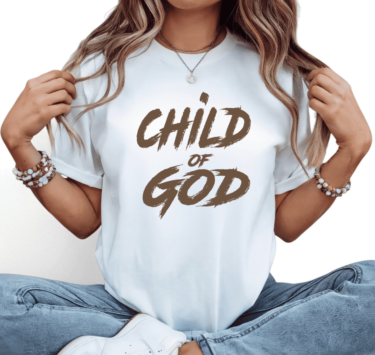 White Child of God Print Tshirt Graphic Tees Shirts Warm Brown Art ...