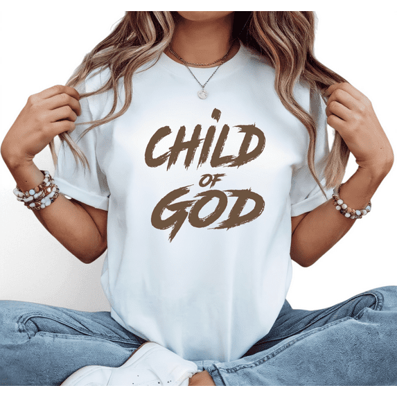 White Child of God Print Tshirt Graphic Tees Shirts Warm Brown Art ...