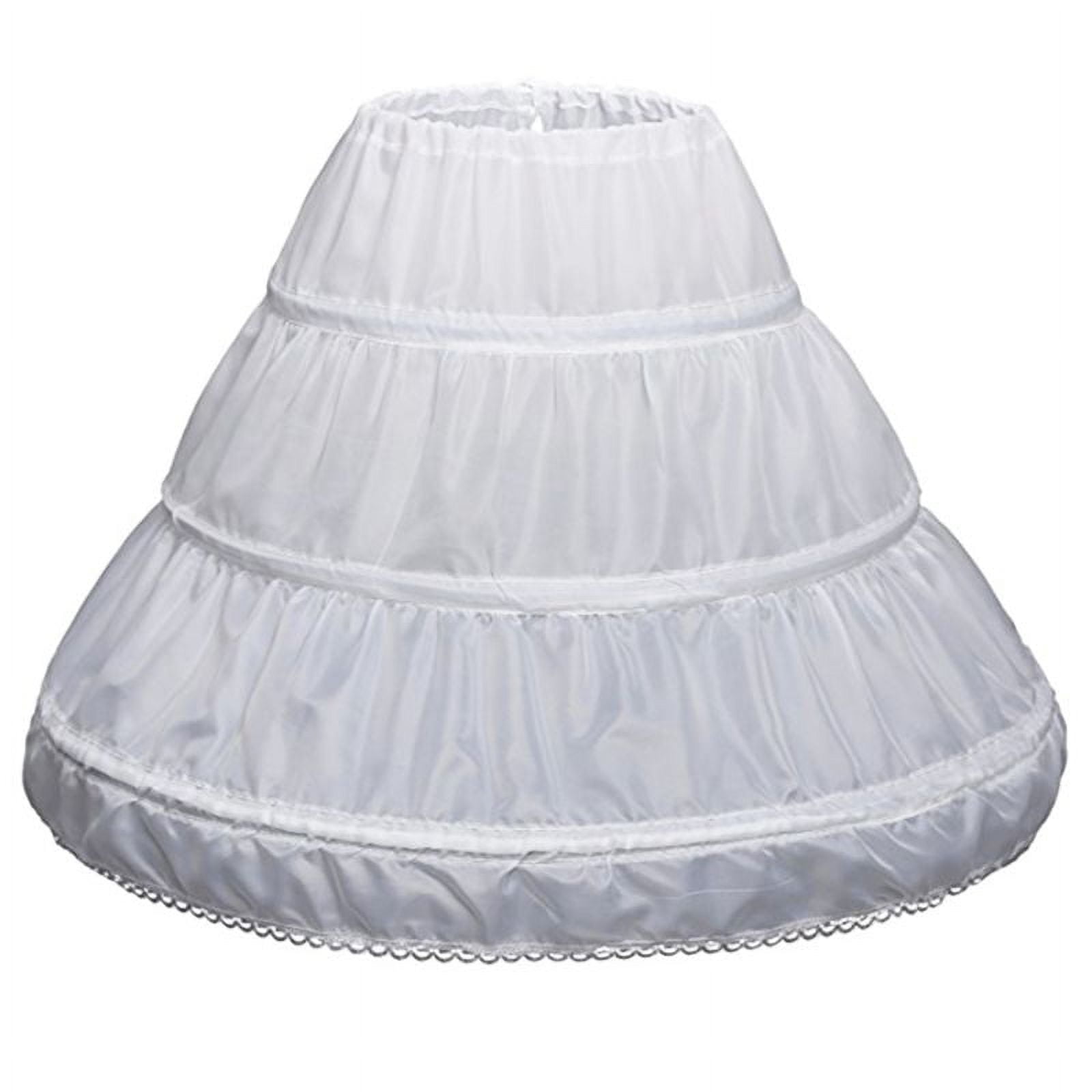 White Children Petticoat A-Line 3 Hoops One Layer Kids Crinoline Lace ...