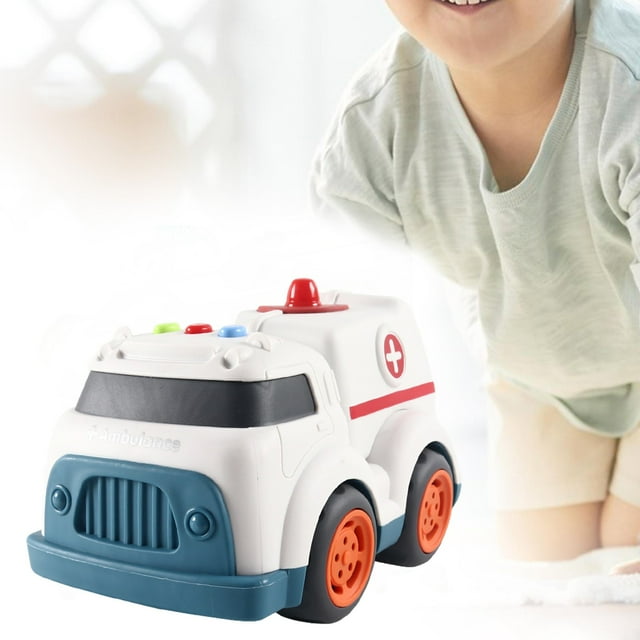 White Children Sound And Light Music Simulation Engineering Car Toy ...
