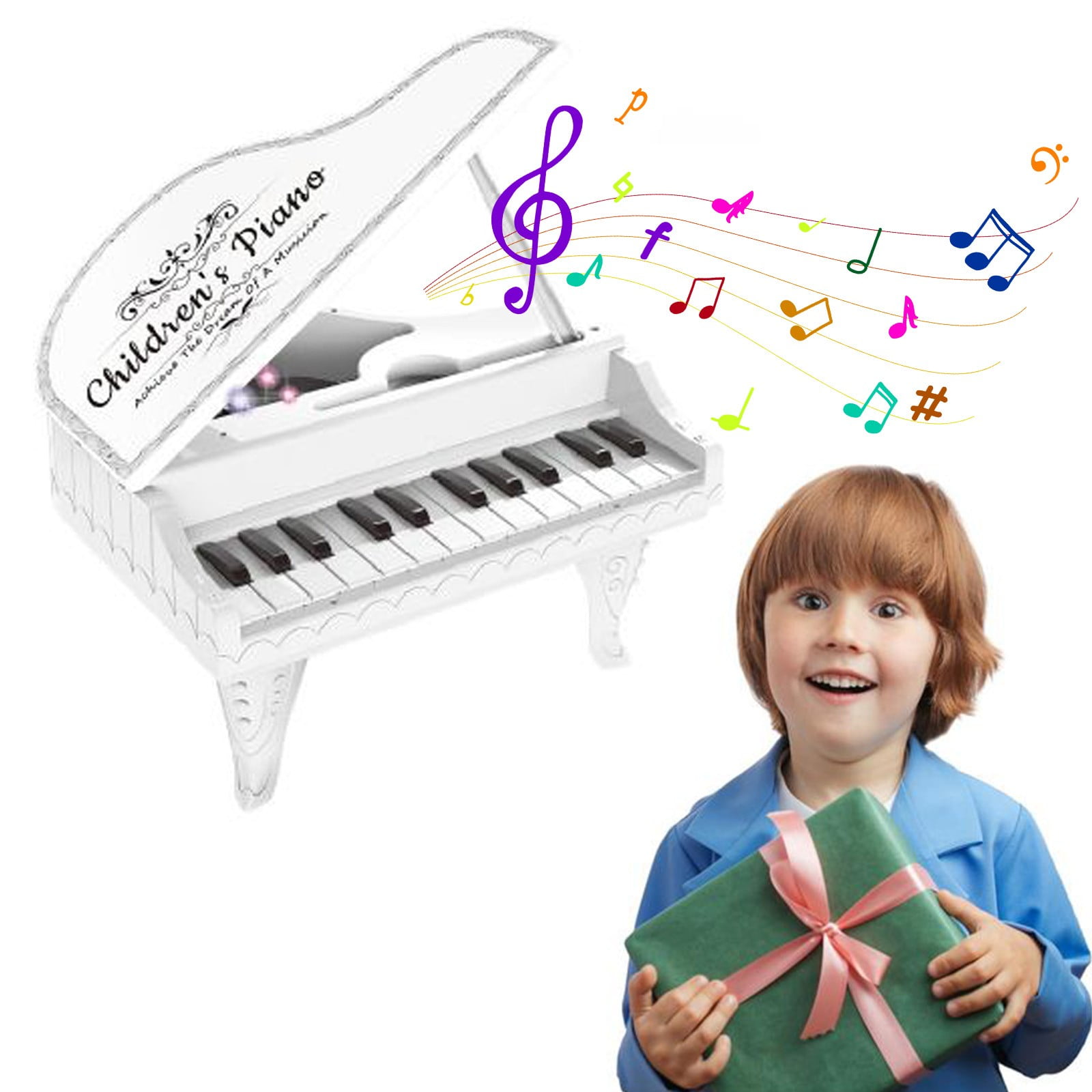 White Childrens Small Piano Music Toy Simulated Electronic Piano With ...