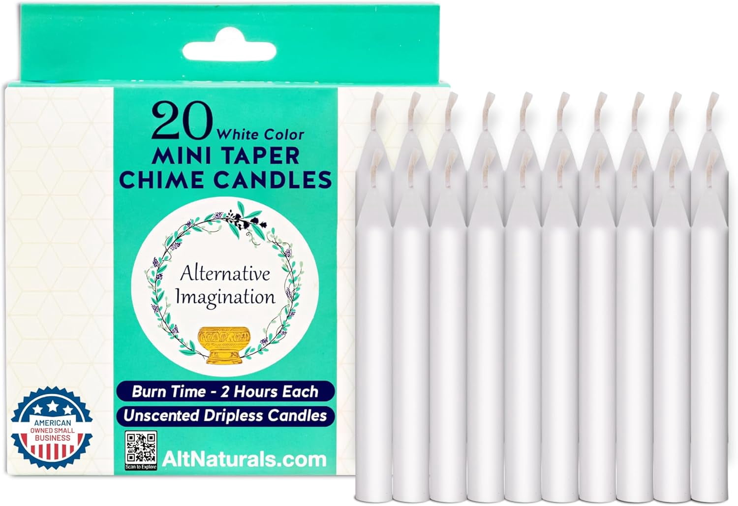White Chime Candles - 20 Pack of Unscented 4 Inch Mini Taper Candles ...