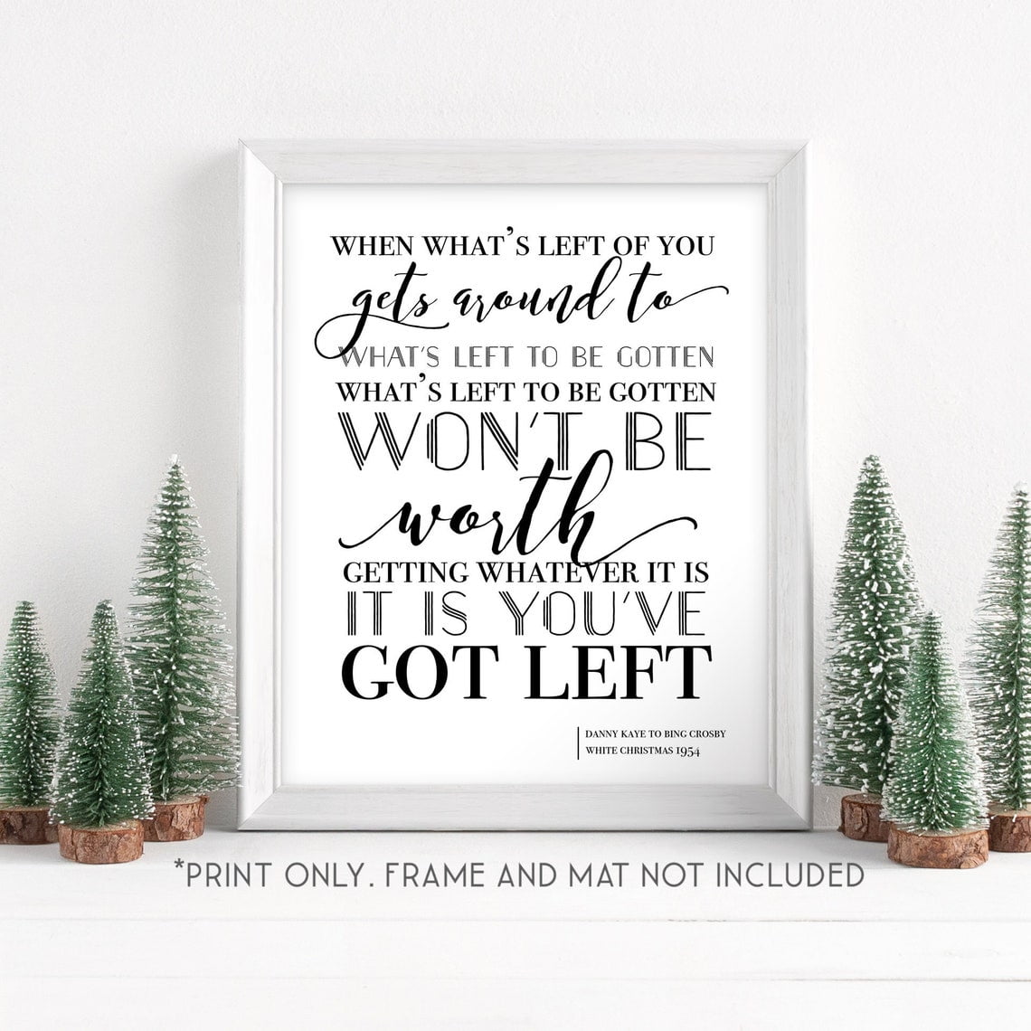 White Christmas Movie Quote Poster – 11X14 Holiday Home Decor, Unframed ...