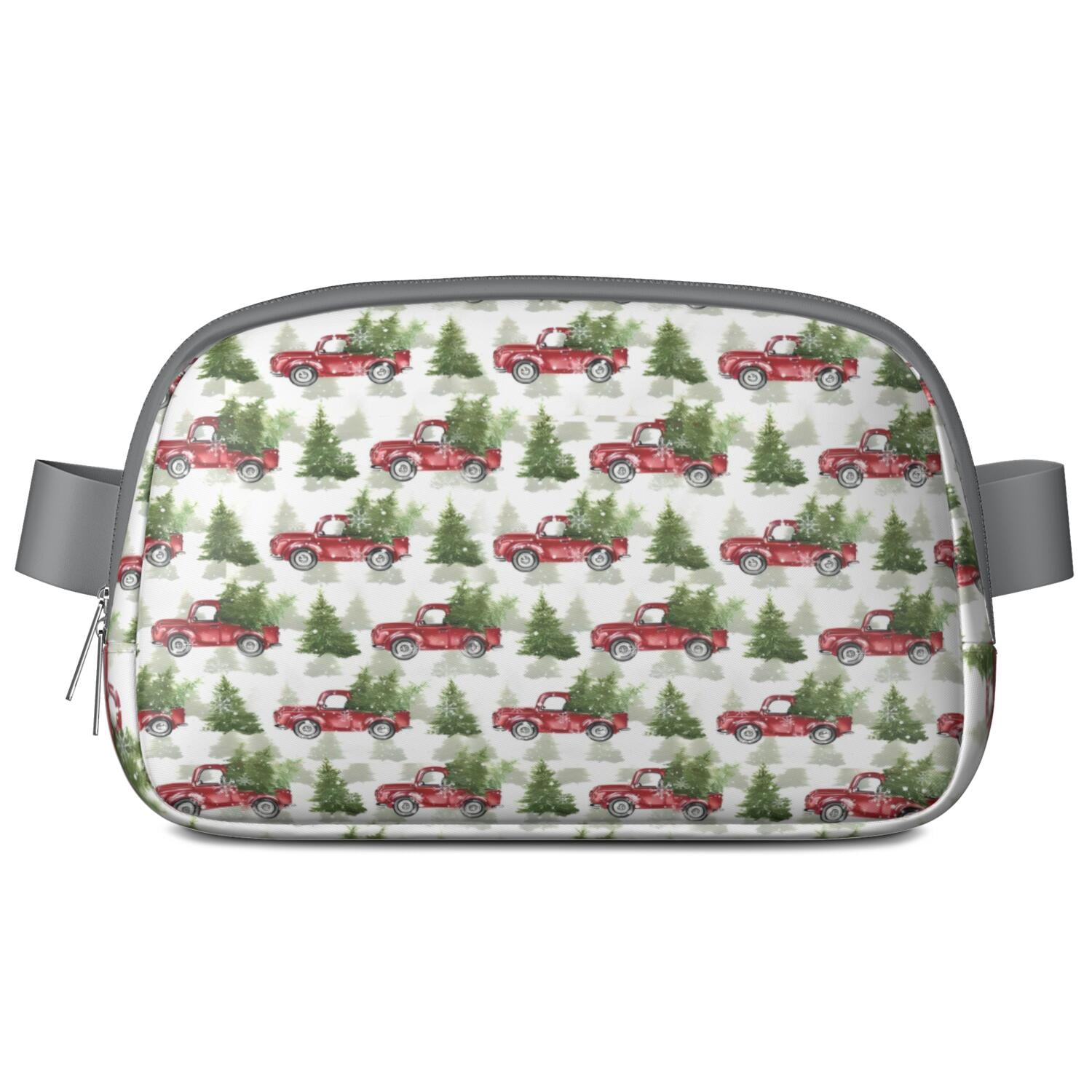 White Christmas Red Truck and Tree Pattern Cute Fanny Packs for Women ...