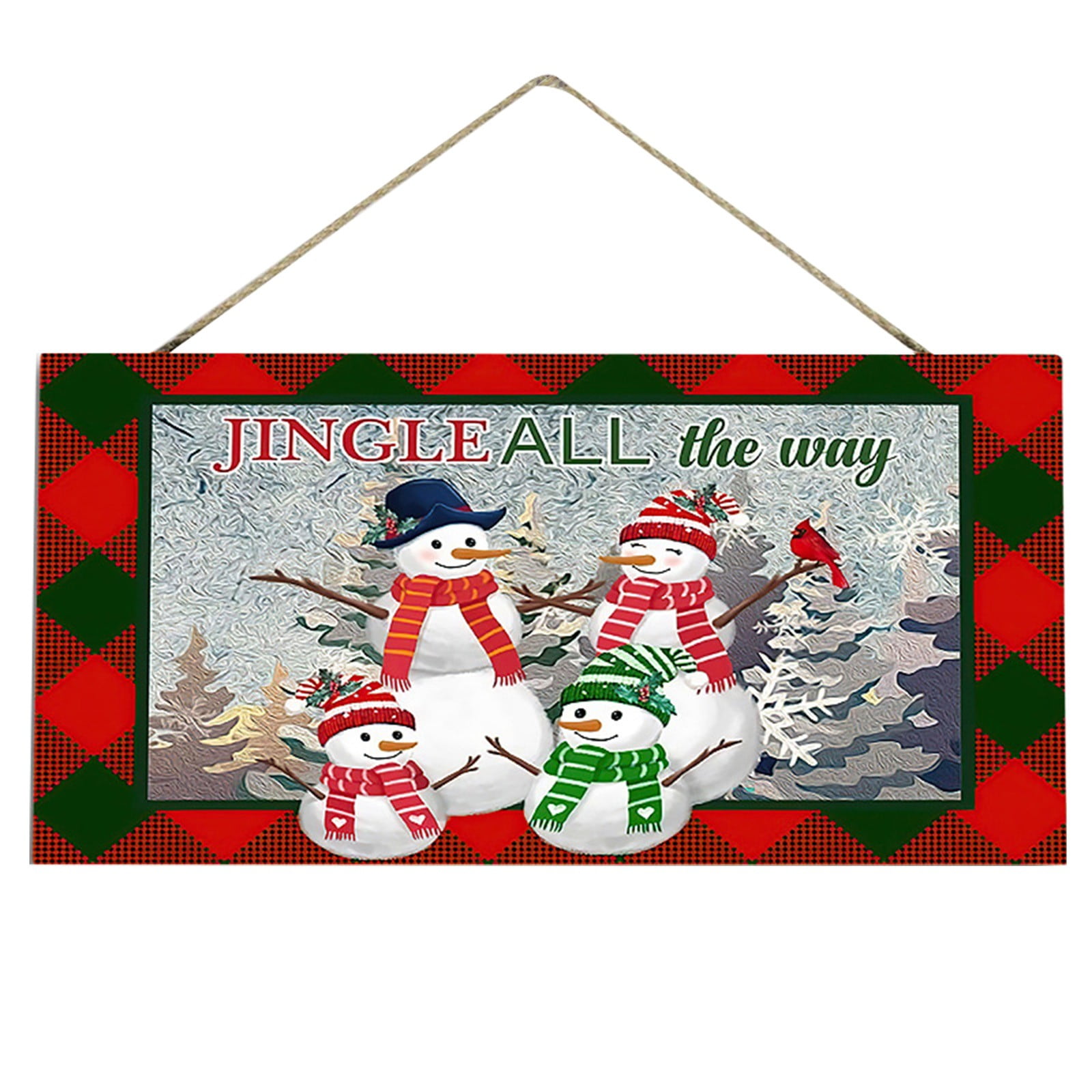 White Christmas Snowman Merry Front Door Sign Farmhouse Porch Decoration Christmas Welcome Berry