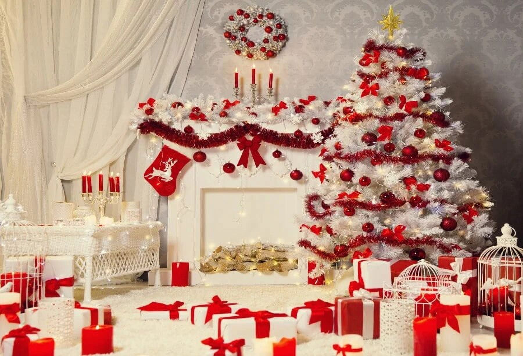 White Christmas Tree Indoor Gift Carpet Birthday Photo Photography ...
